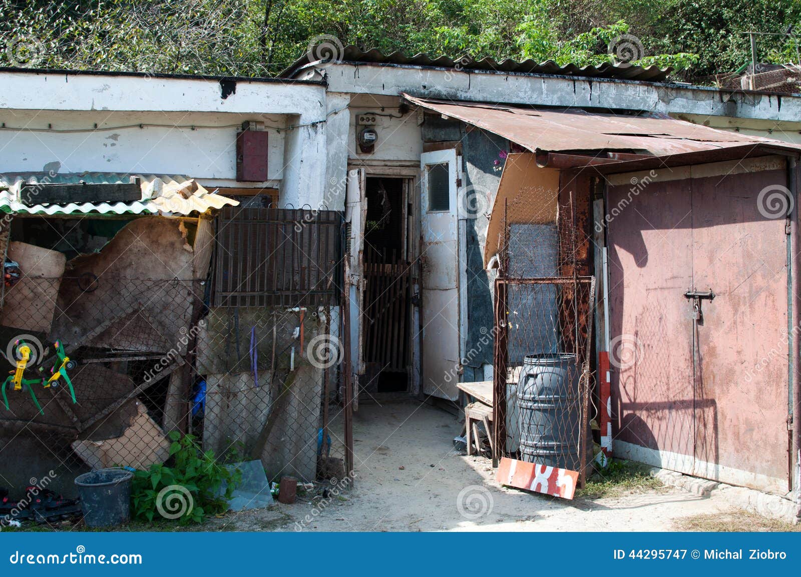 Rusty Shed On Concrete Base Royalty-Free Stock Photo | CartoonDealer ...