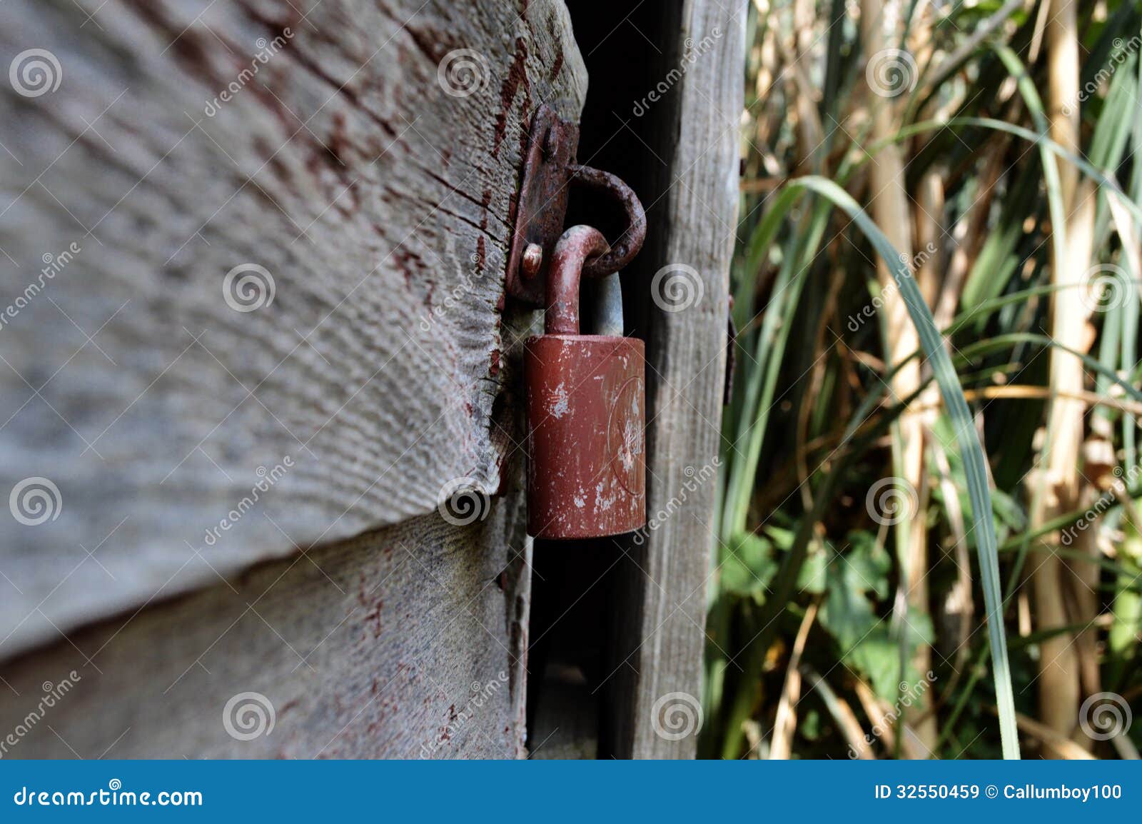 Rusty shed lock stock image. Image of metal, rust, grey - 32550459