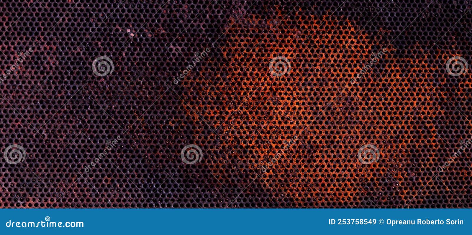 Rusty Sheet Metal with Perforations Stock Image - Image of metal ...