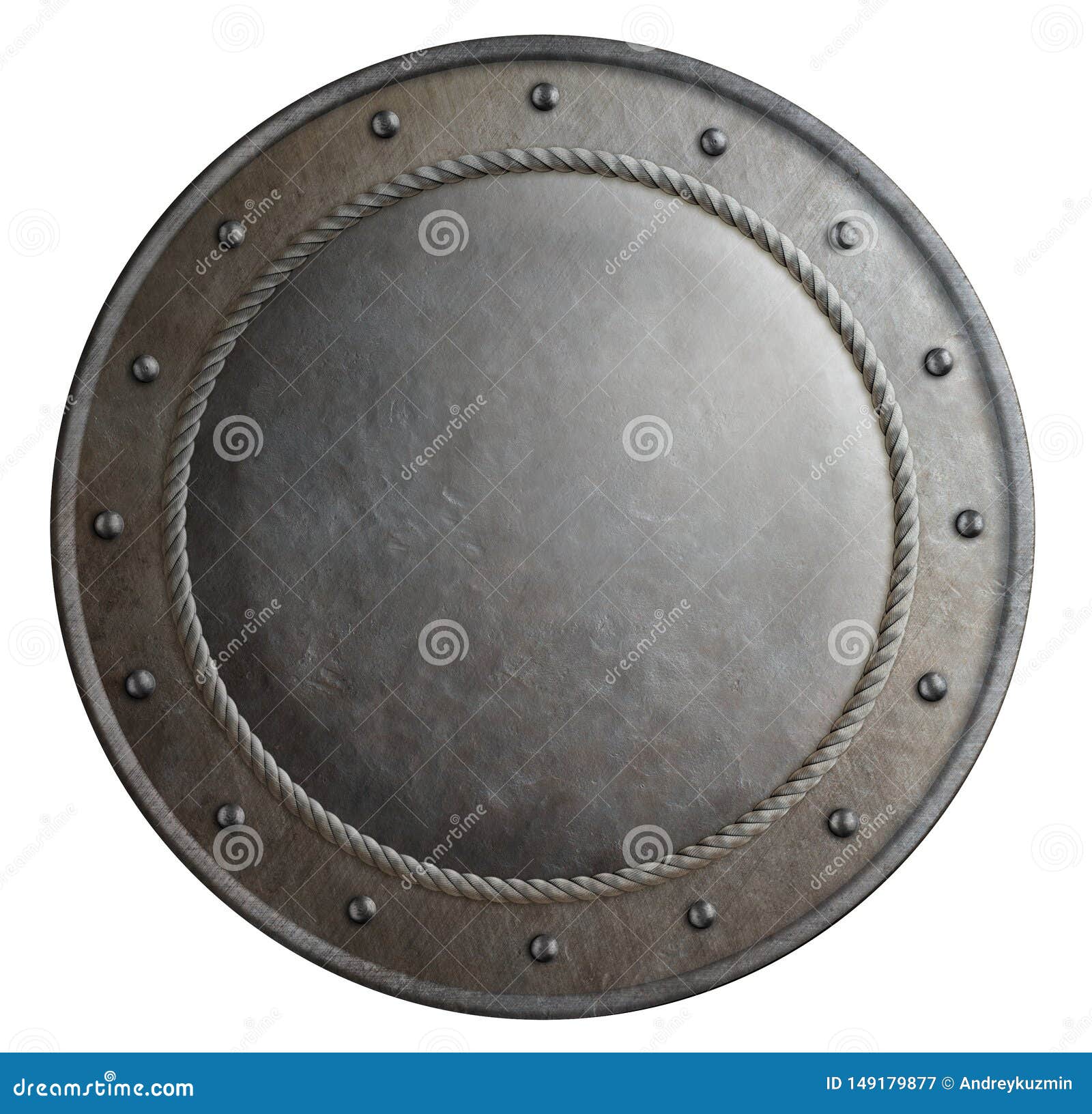 Rusty Metal Round Shield Isolated 3d Illustration Stock Image - Image ...