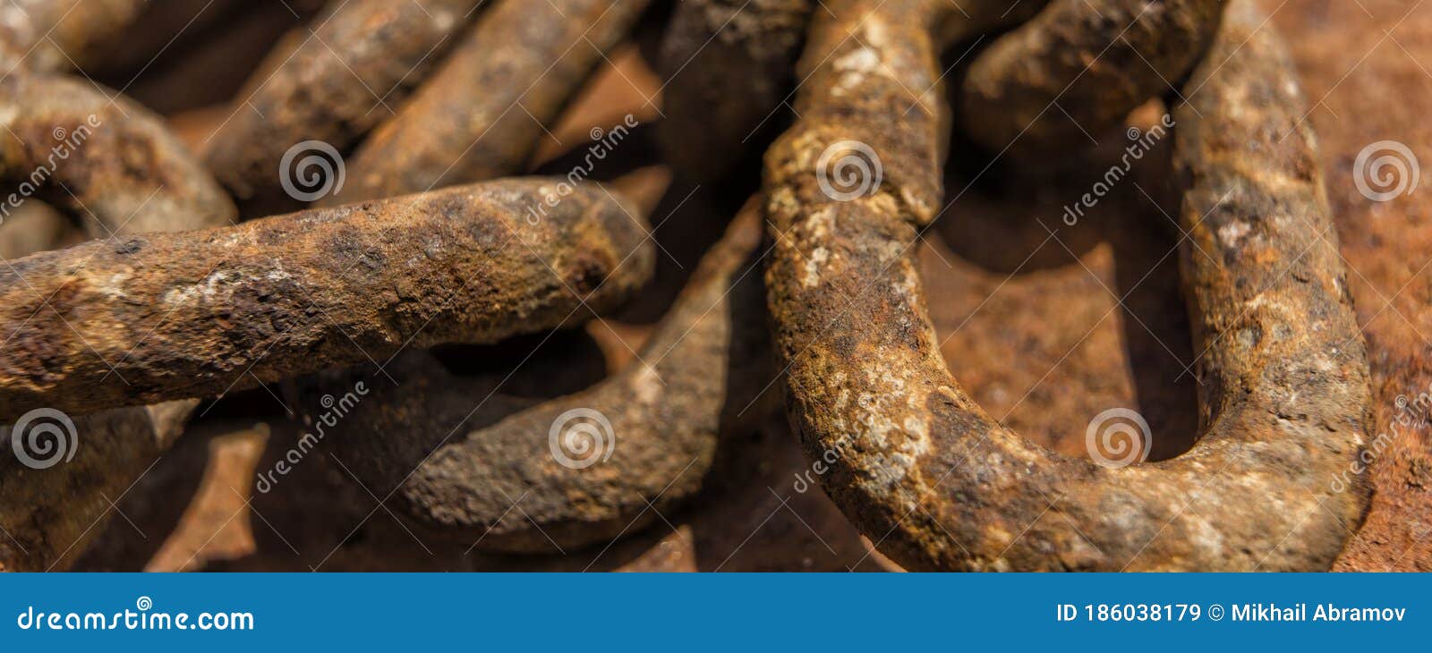 Rusty Ship Chain on the Stone Coast. Close Up. Stock Image - Image of ...