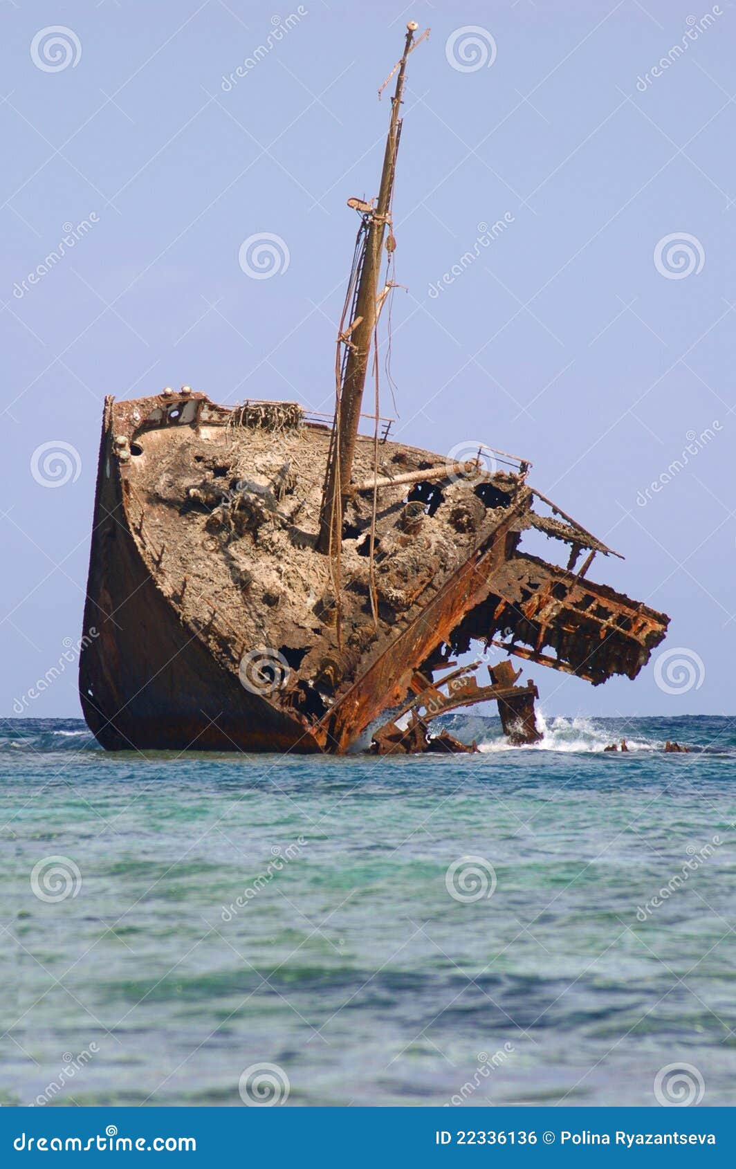 Rusty ship run aground stock photo. Image of cliff, industrial - 22336136