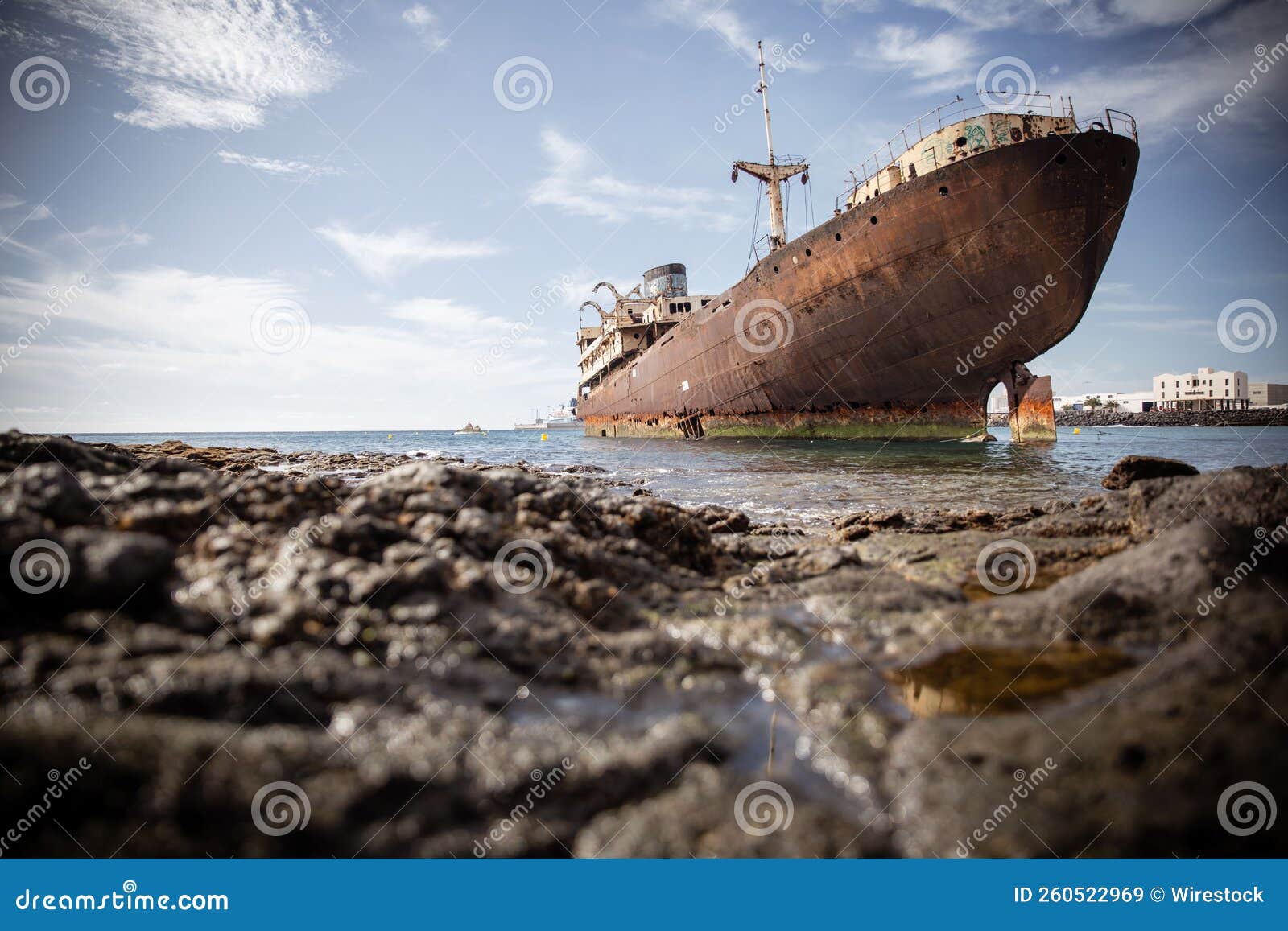 Rusty Ship on the Sea Shore Stock Image - Image of harbour, industrial ...