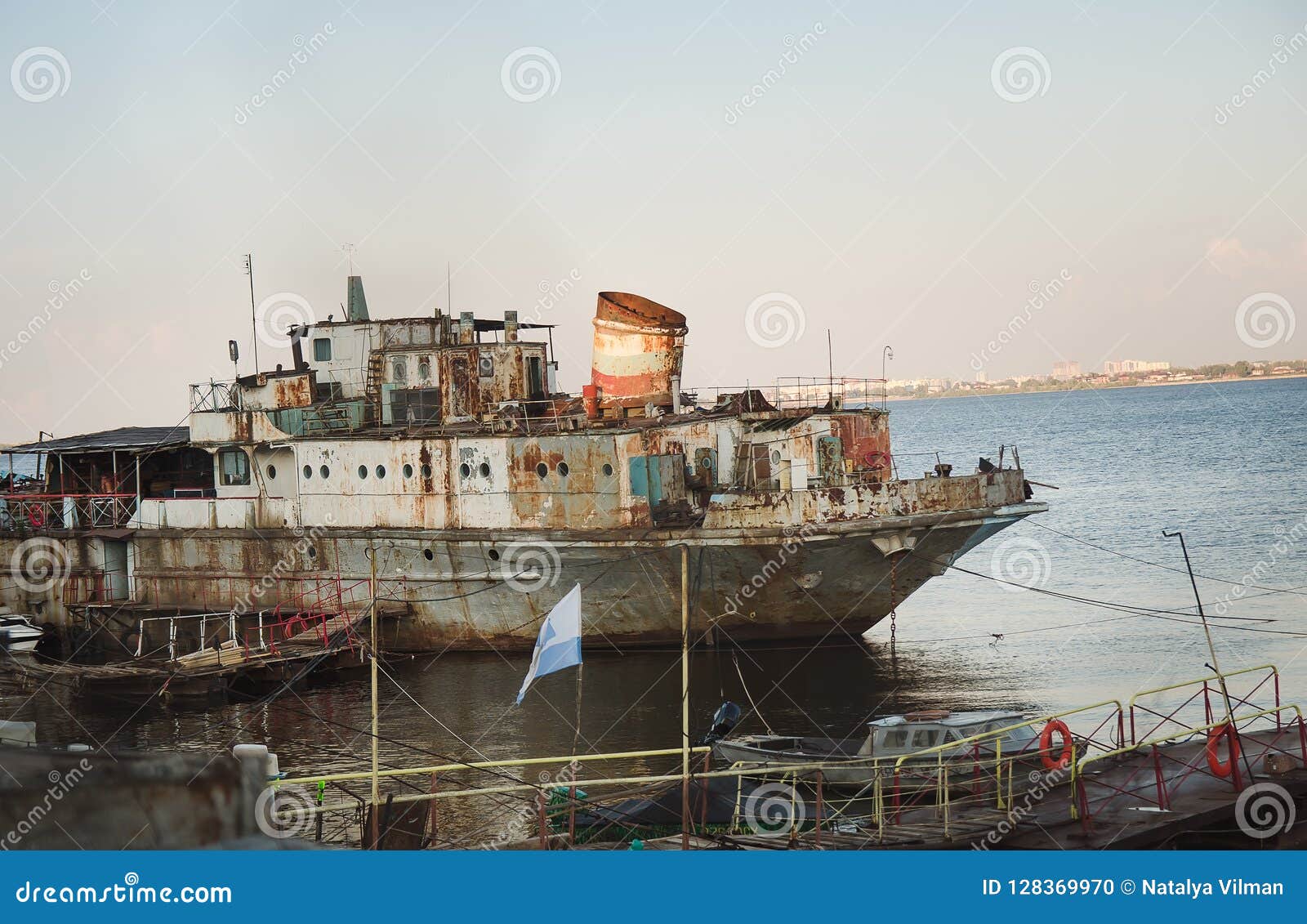 Rusty ship on the water stock photo. Image of rust, dirty - 128369970
