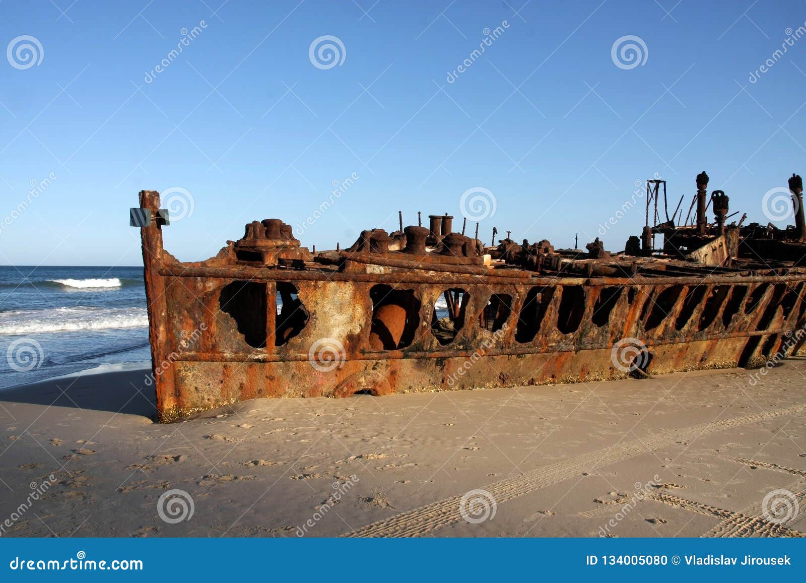 Rusty Shipwreck, Australia, Fraser Island Stock Photo - Image of wreck ...