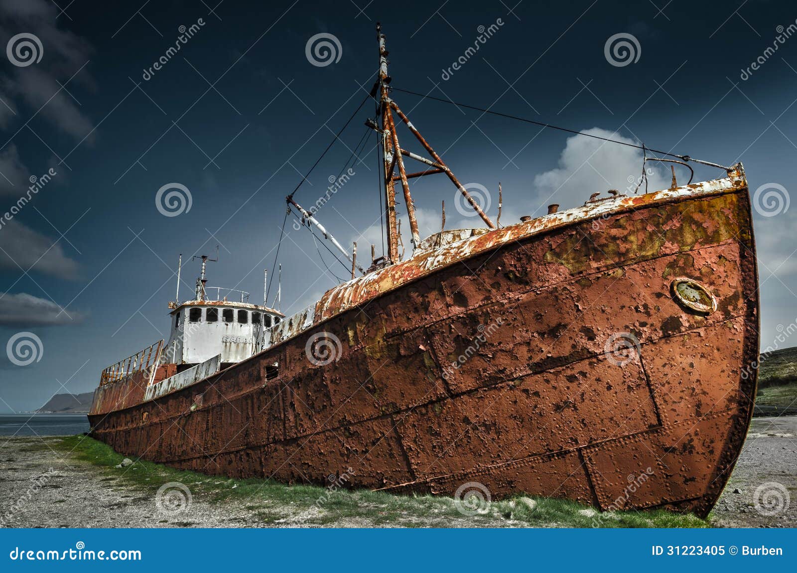 Rusty Shipwreck stock image. Image of naval, grounded - 31223405