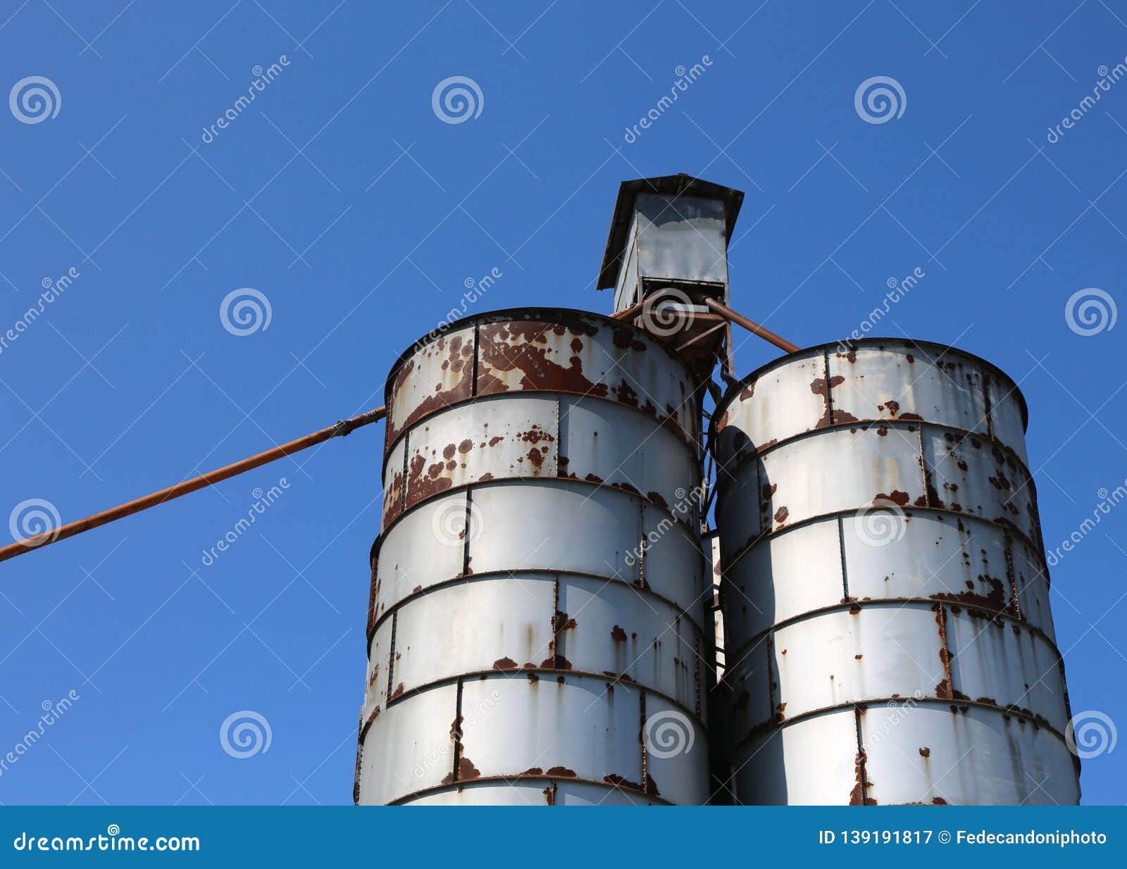 Rusty Silos of the Ancient Abandoned Factory Stock Image - Image of ...