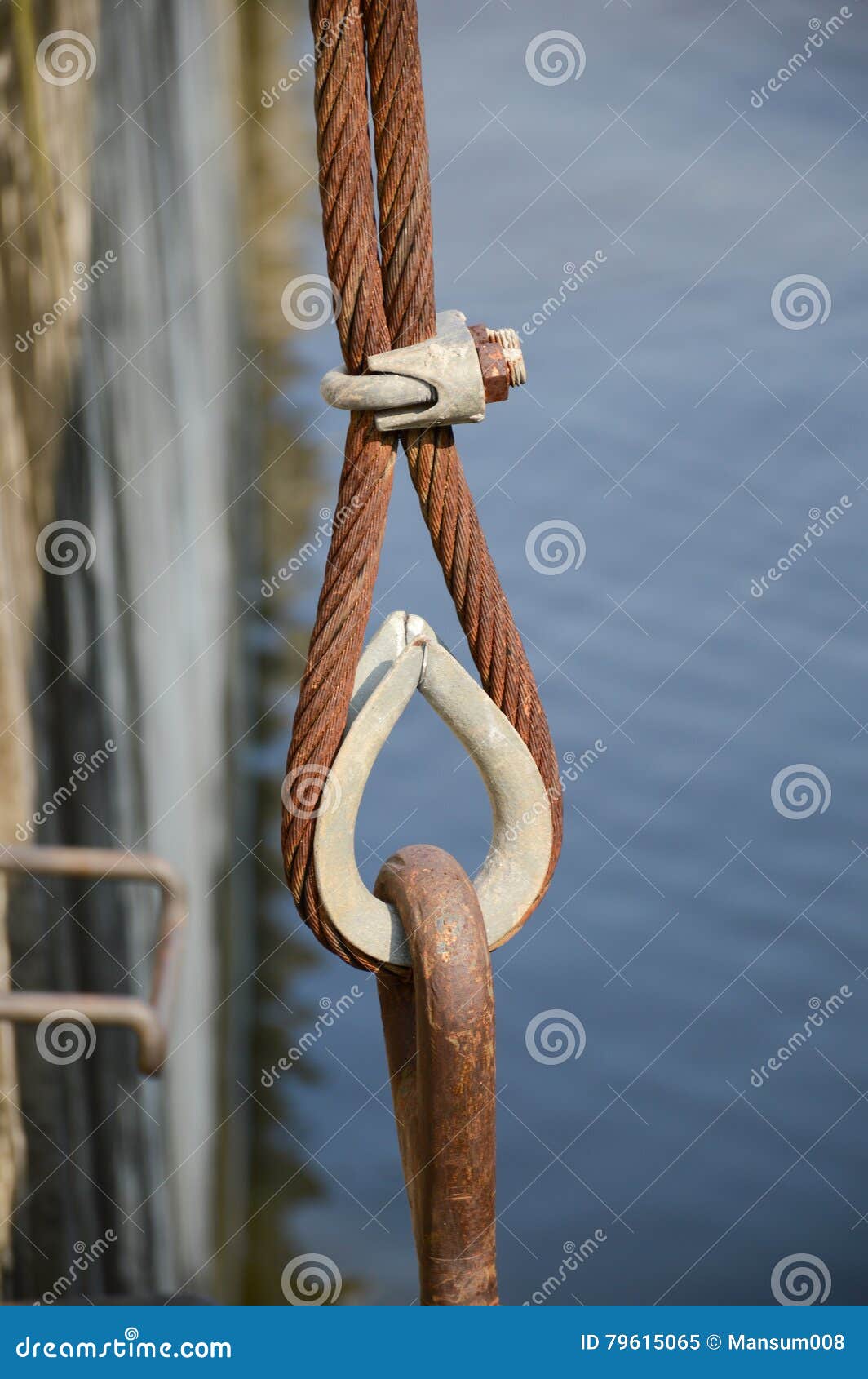 Rusty Sling Hook And Knots Close, Bolts Used To Mount The Bridg Royalty ...