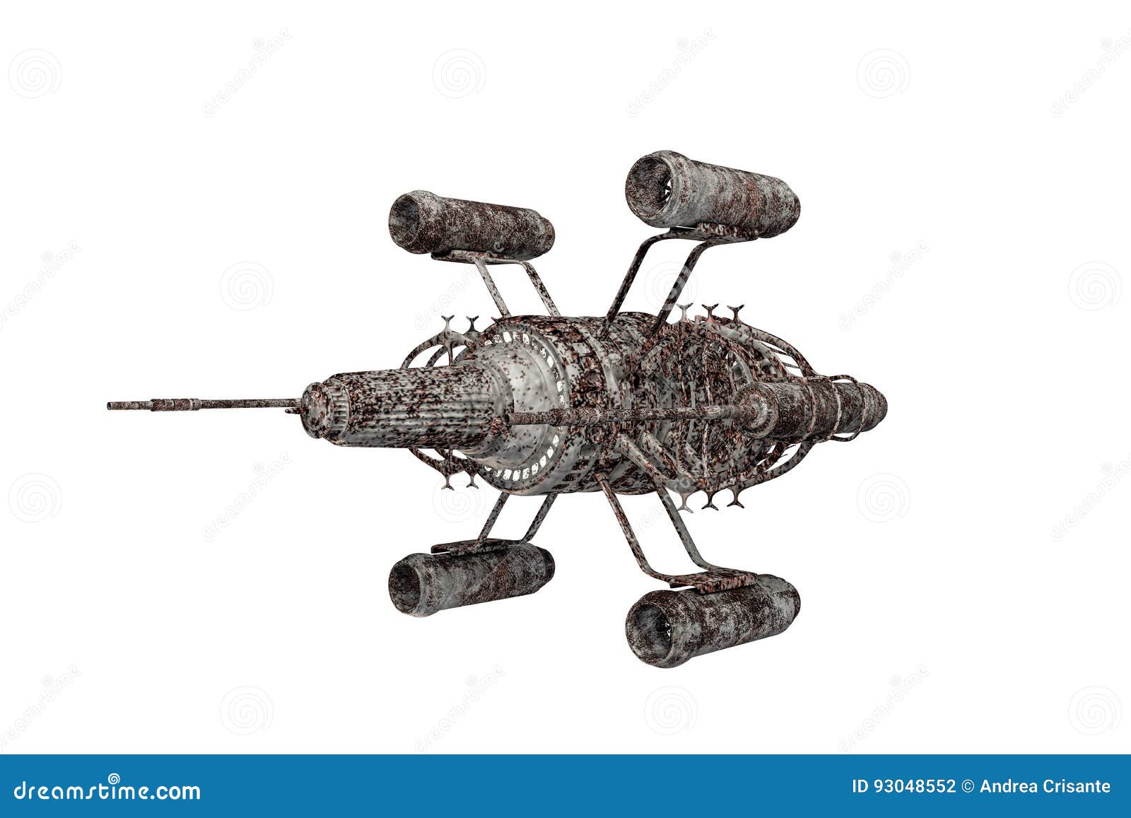 Rusty spaceship stock illustration. Illustration of render - 93048552