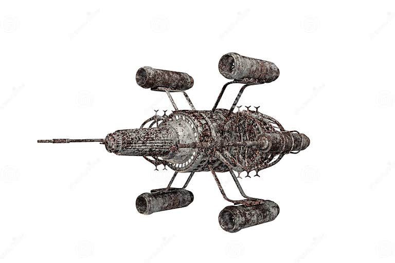 Rusty spaceship stock illustration. Illustration of render - 93048552