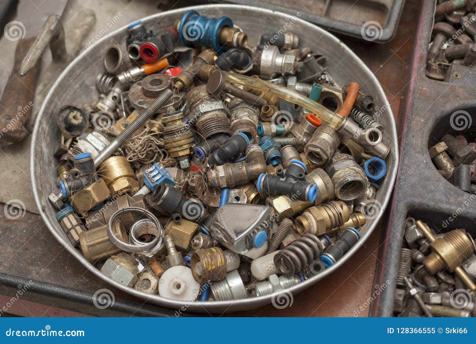 Rusty Spare Parts for Plumbing Stock Image - Image of storage, plastic ...
