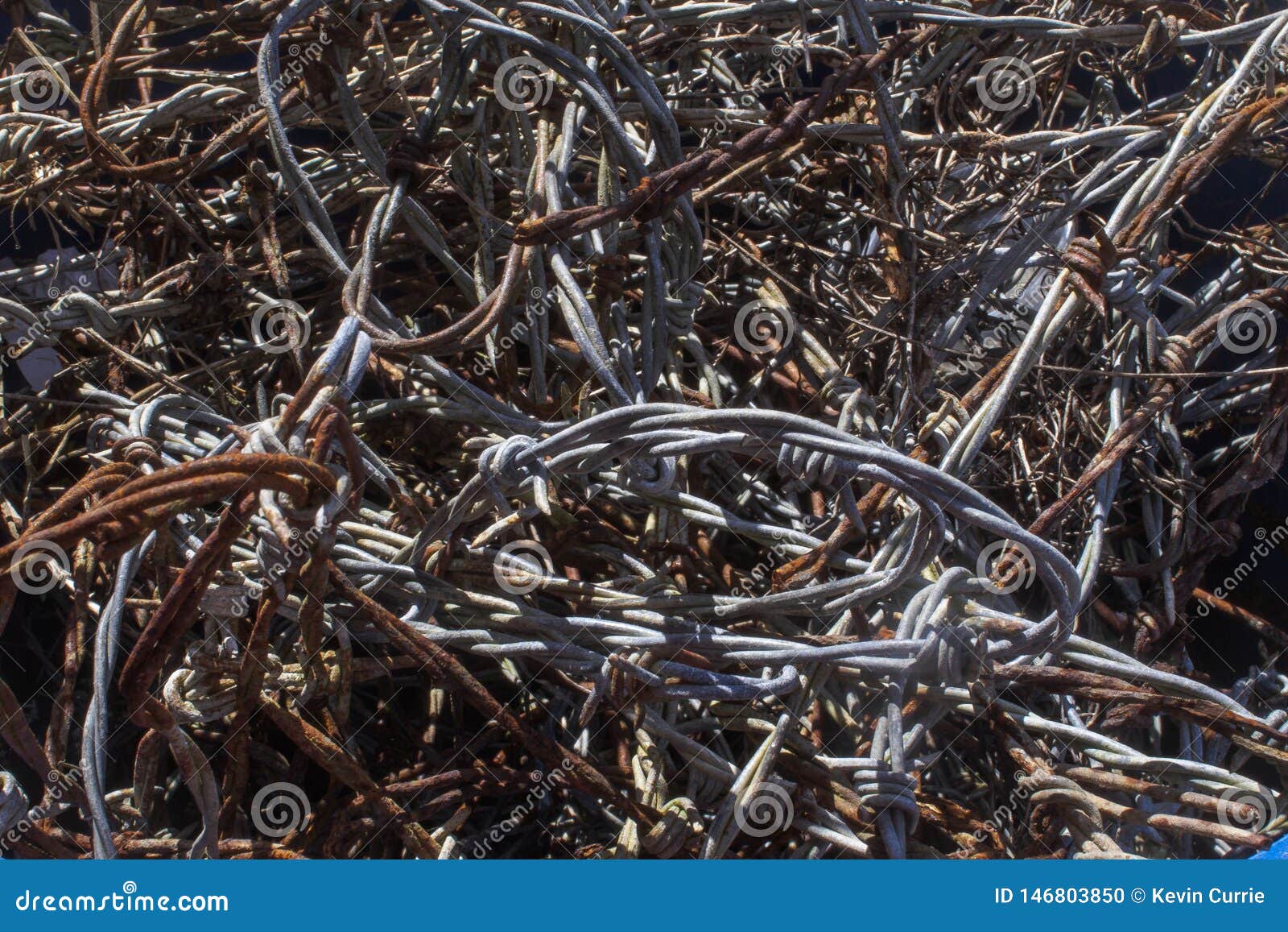 Rusty Spiky Barbed Wire Background Stock Photo - Image of texture ...