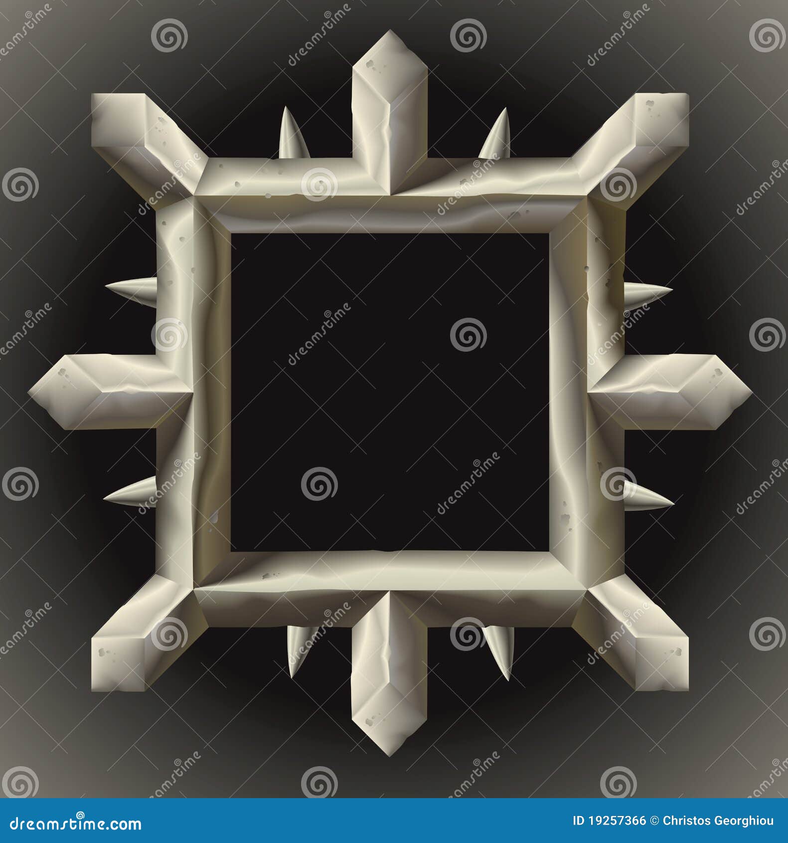 Rusty Spiky Metal Frame Border Vector Illustration | CartoonDealer.com ...