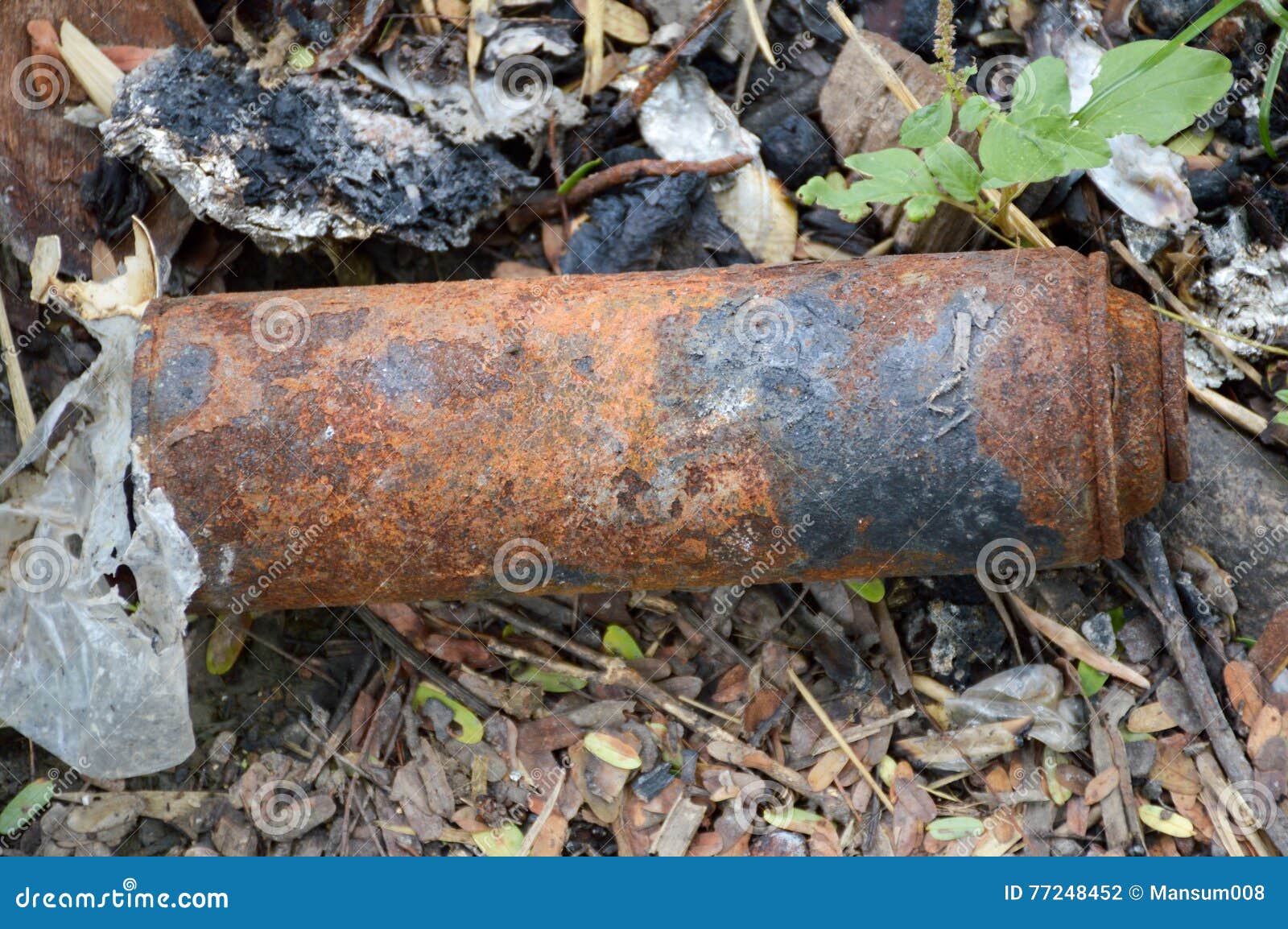 Rusty Spray Can Burned on the Floor Stock Photo - Image of dirty ...