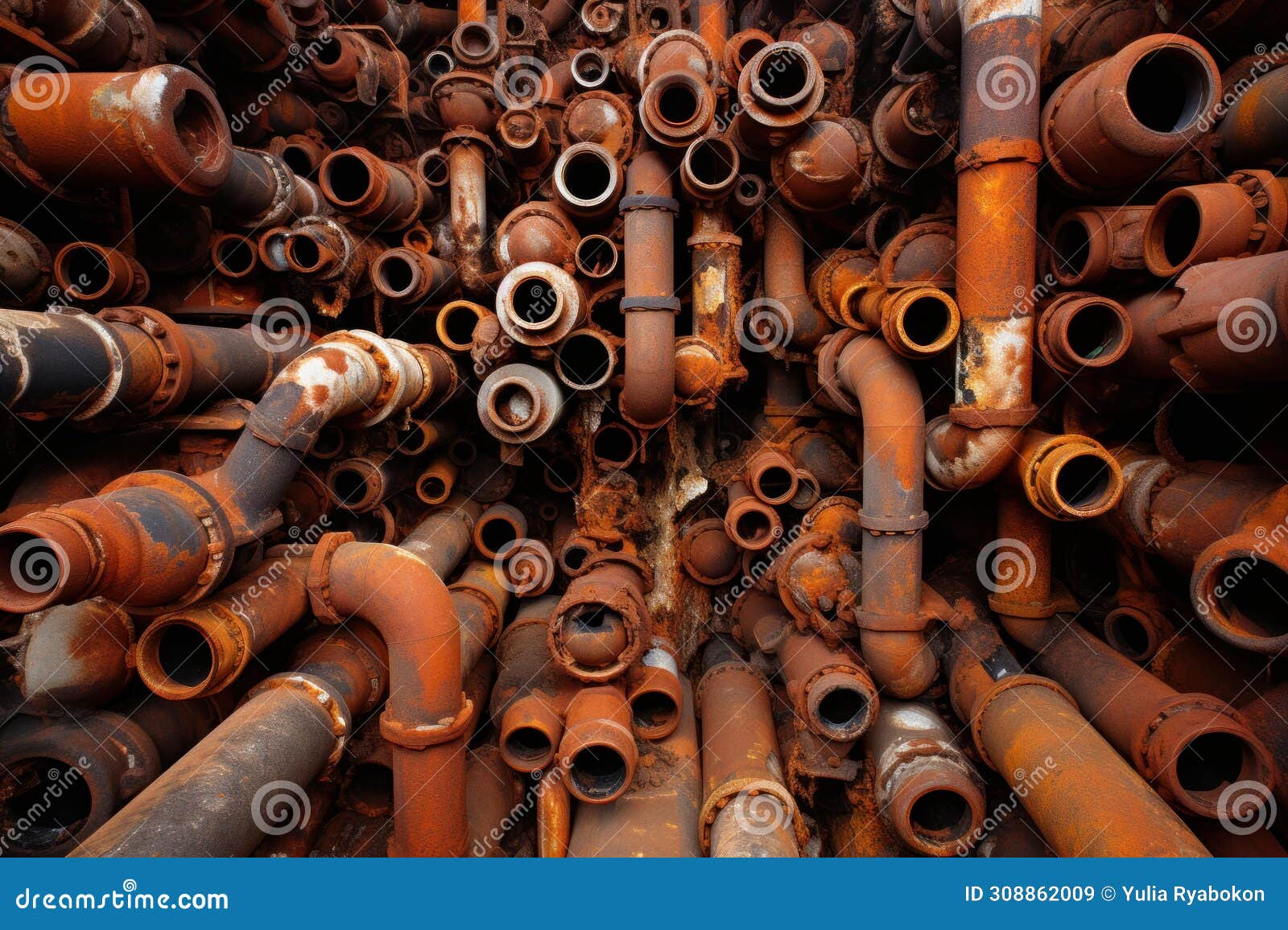 Rusty Stack of Rusty Orange Pipes. Generate Ai Stock Image - Image of ...