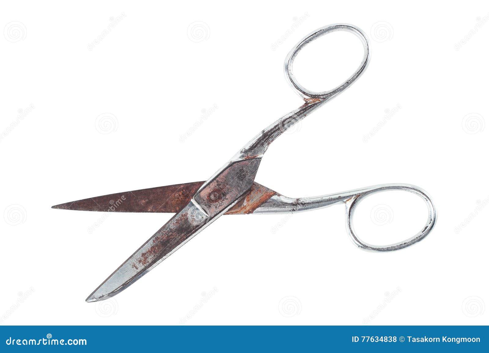 Rusty Stainless Steel Scissors Isolated on White Stock Photo - Image of ...