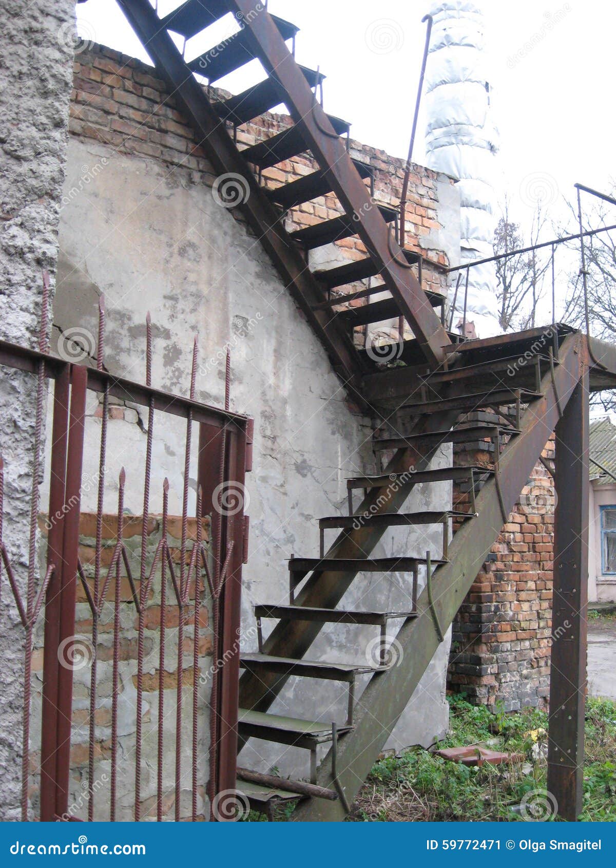 Rusty stairs stock image. Image of broken, construction - 59772471
