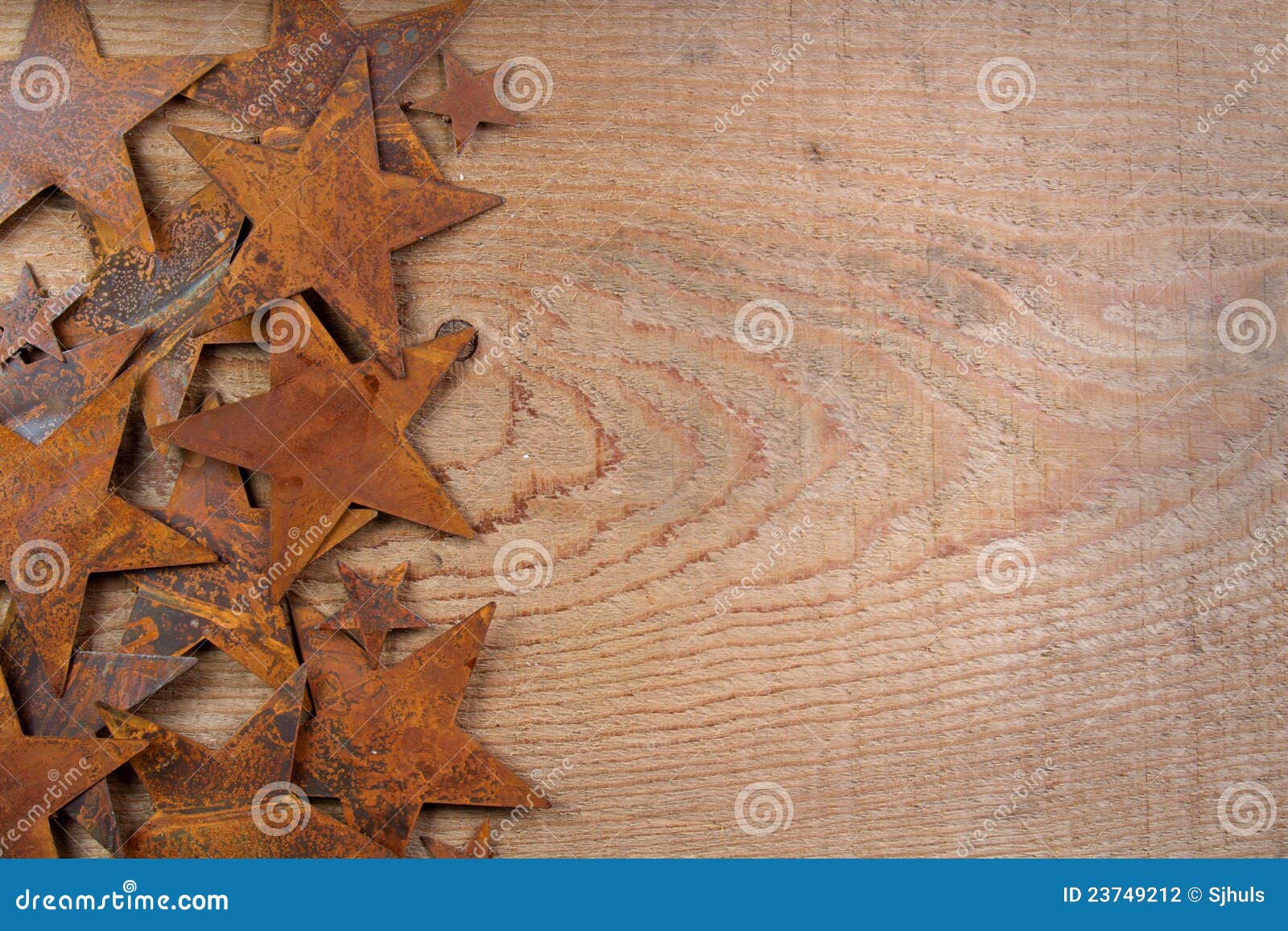 Rusty Stars on a Wooden Background Stock Photo - Image of background ...