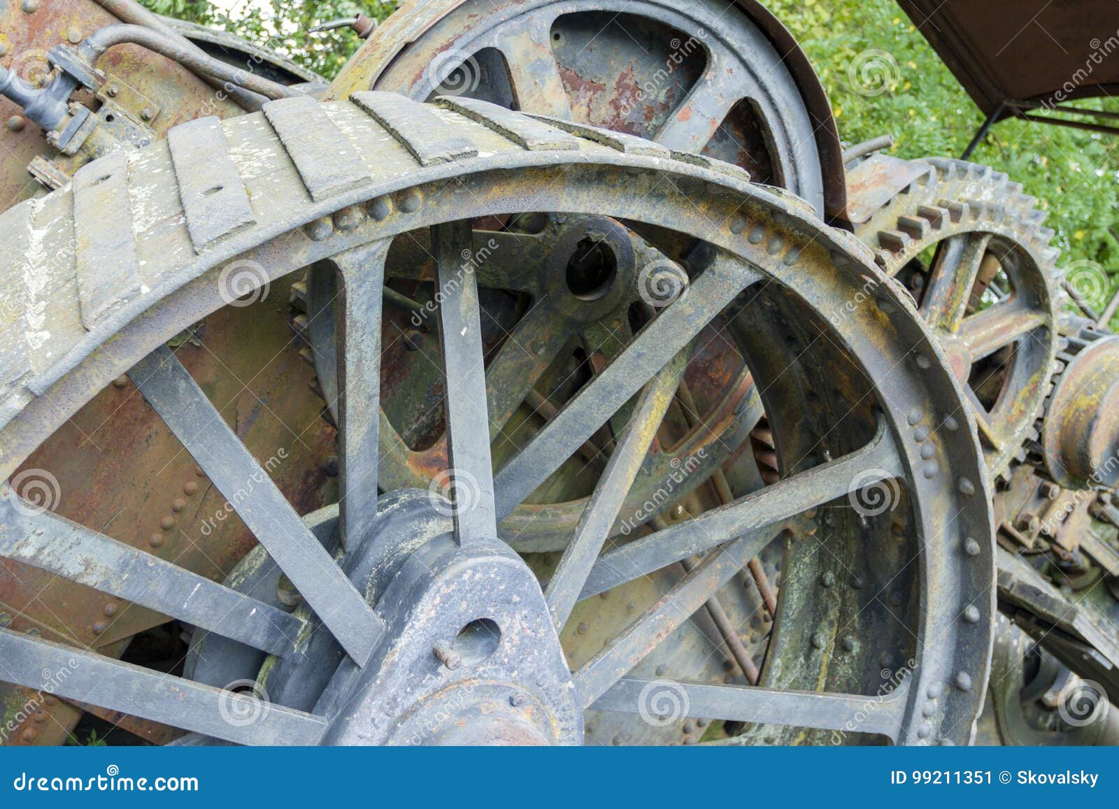 Rusty steam-engine stock image. Image of threshing, summer - 99211351
