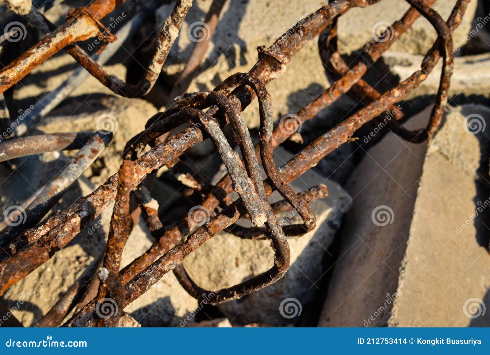 Rusty on Steel Bar on Construction Site Stock Photo - Image of ...