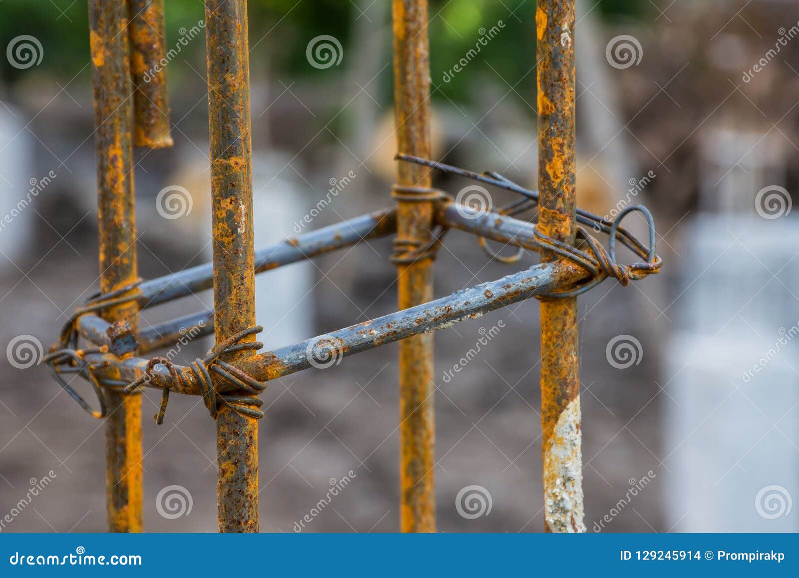 Rusty Steel Bar Rod in Construction Site New House Stock Photo - Image ...