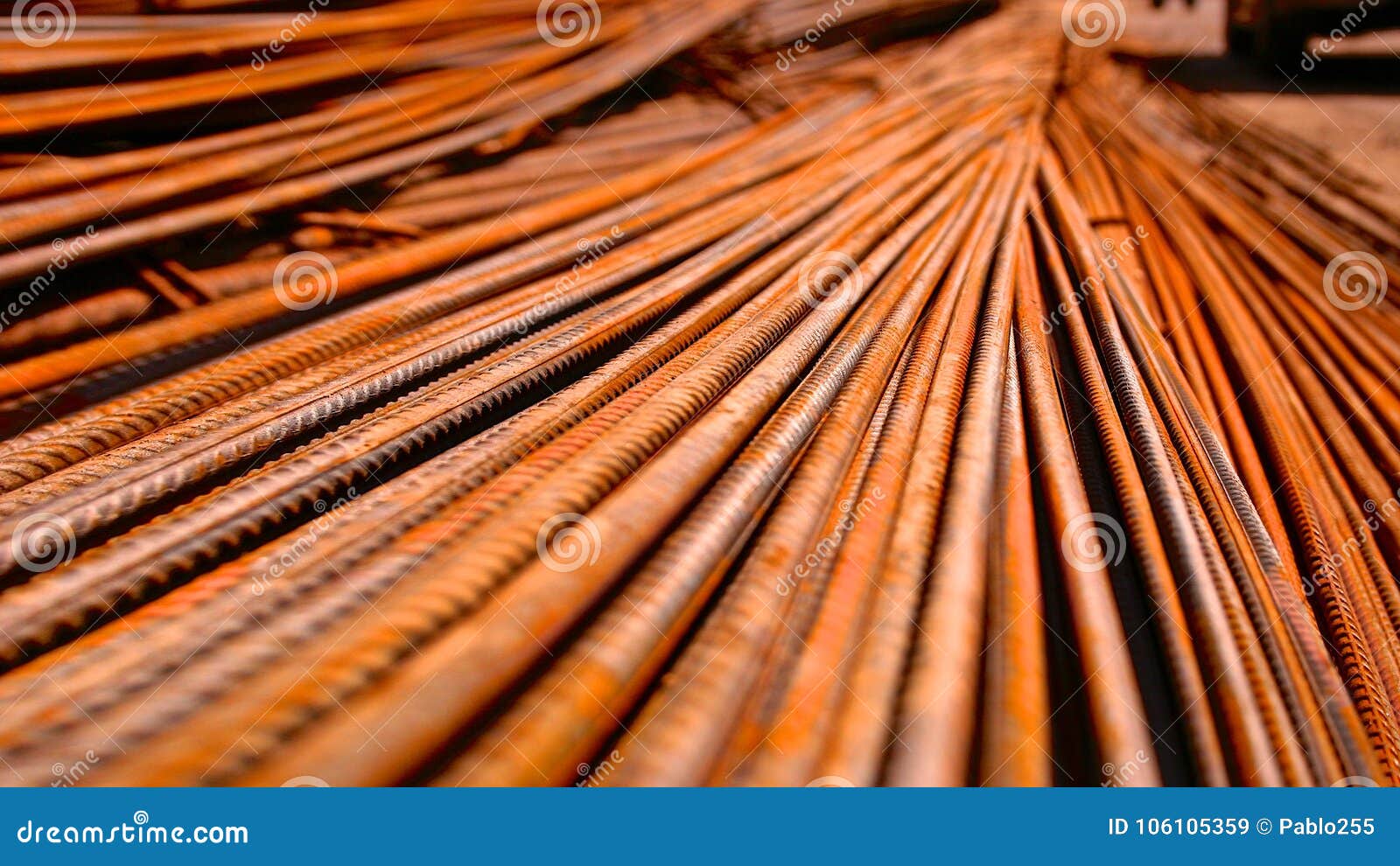 Rusty steel bars stock image. Image of manufacturing - 106105359