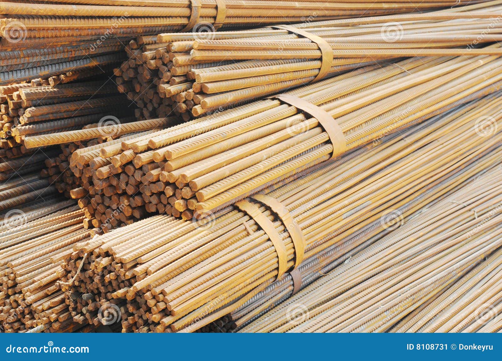 The Rusty Steel Bundle Pile Stock Image - Image of background, steel ...