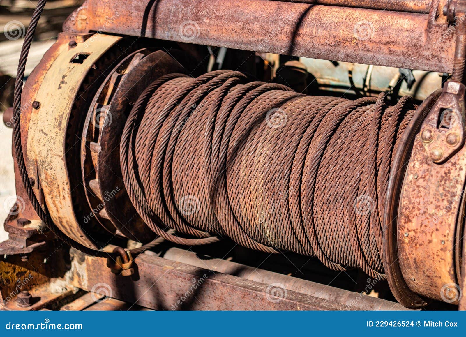Rusty Winch and Cable stock photo. Image of rusty, steel - 229426524
