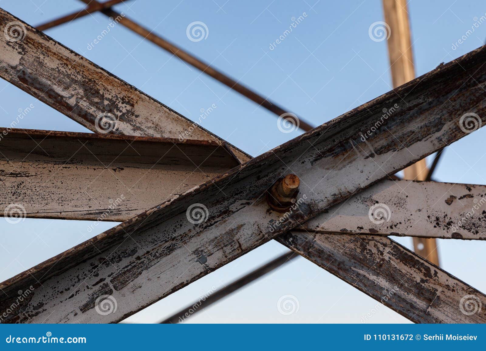 Rusty steel frame stock photo. Image of background, iron - 110131672
