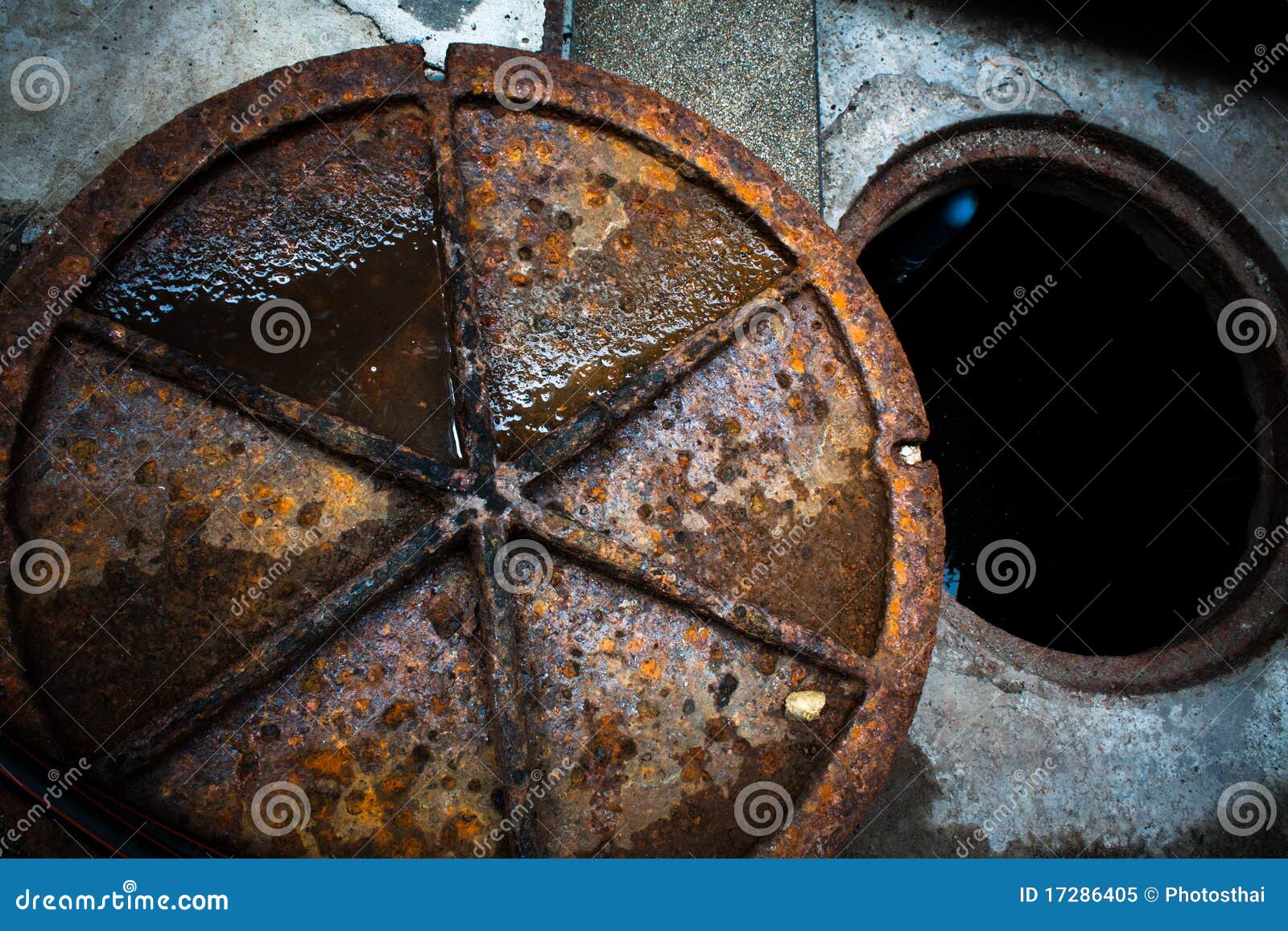 Rusty steel manhole cover stock image. Image of iron - 17286405