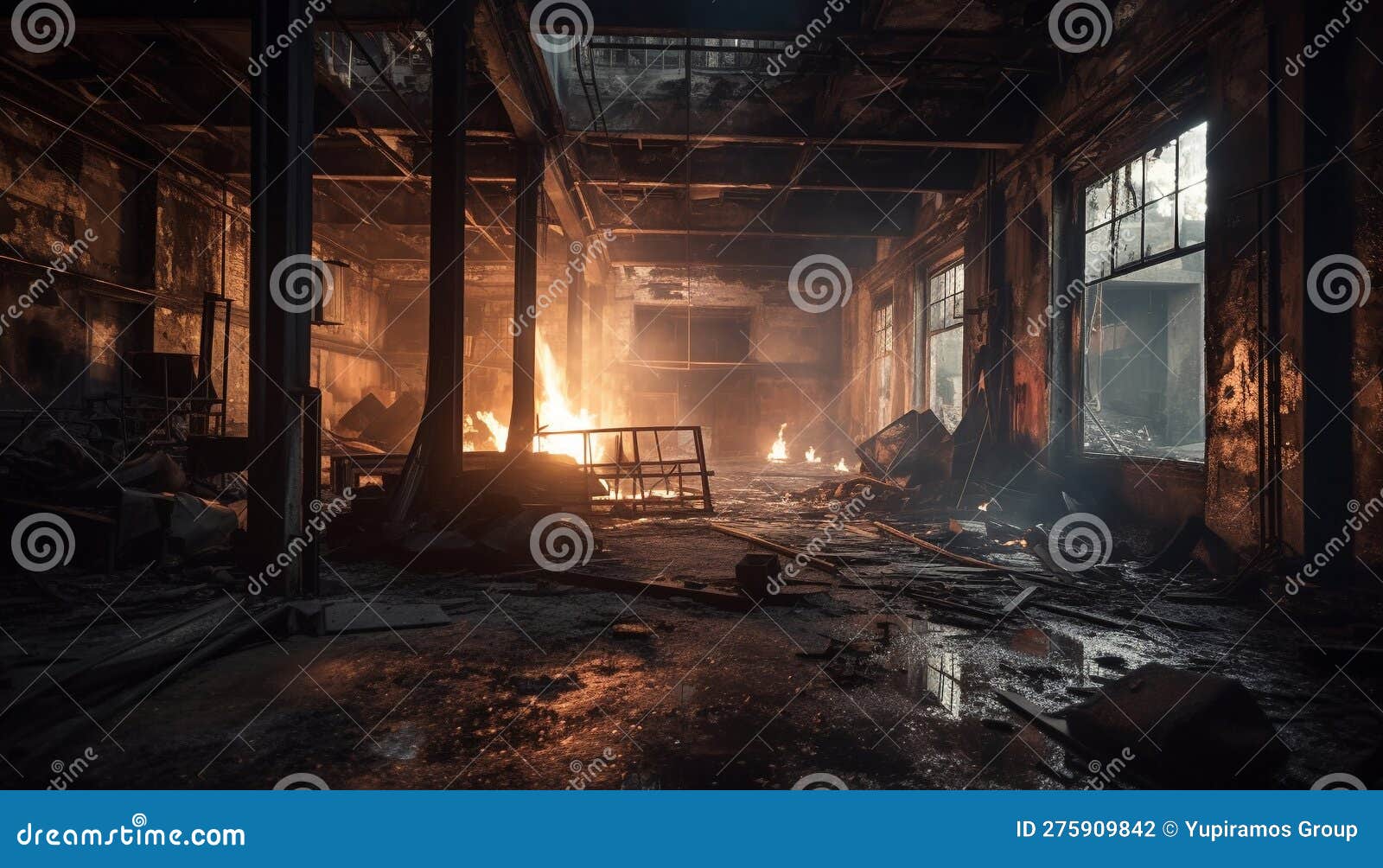 Rusty Steel Mill, Abandoned and Destroyed Inside Generated by AI Stock ...