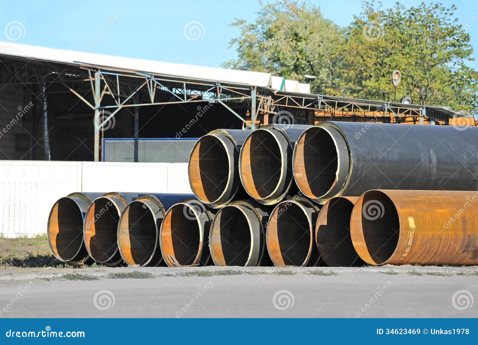 Rusty Steel Pipe with Heat Insulation Stock Image - Image of pattern ...