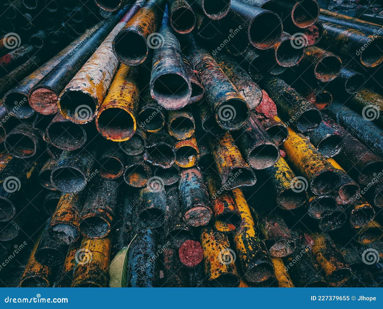 Rusty steel pipes stock image. Image of closeup, rusty - 227379655
