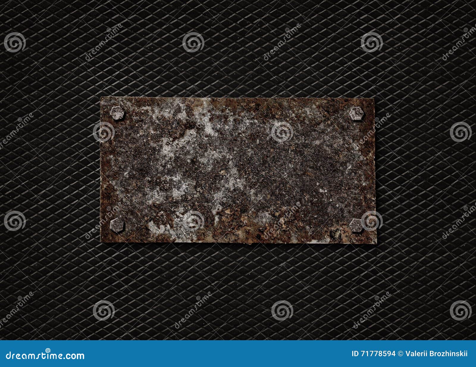 A Rusty Steel Plate on a Black Metallic Background Stock Photo - Image ...