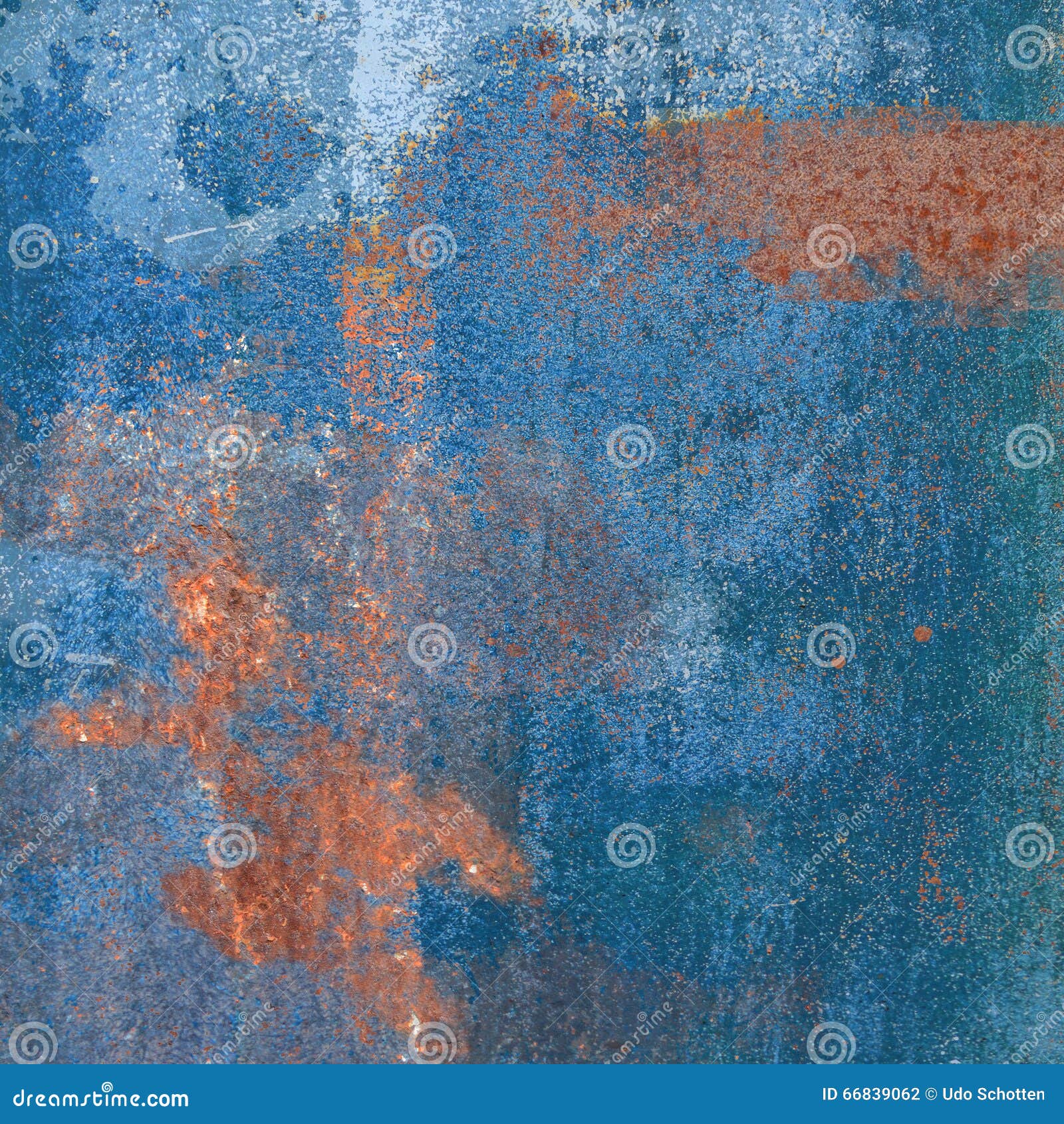 Rusty Steel Plate with Blue Paint Stock Illustration - Illustration of ...