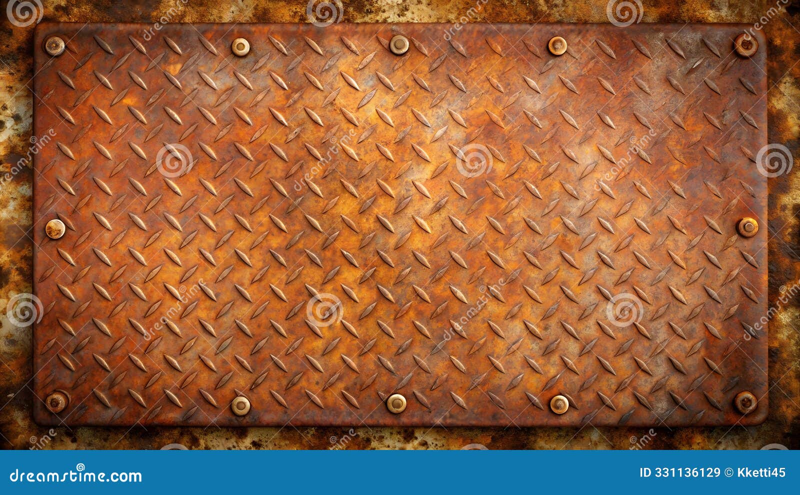 Rusty Steel Plate with Rivets on an Old Rusty Metal Background Stock ...