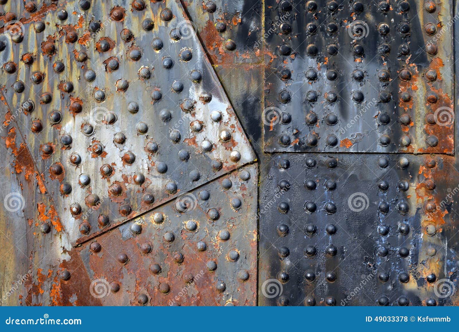 Rusty Steel Plates with Rivets Stock Photo - Image of pollution, grunge ...