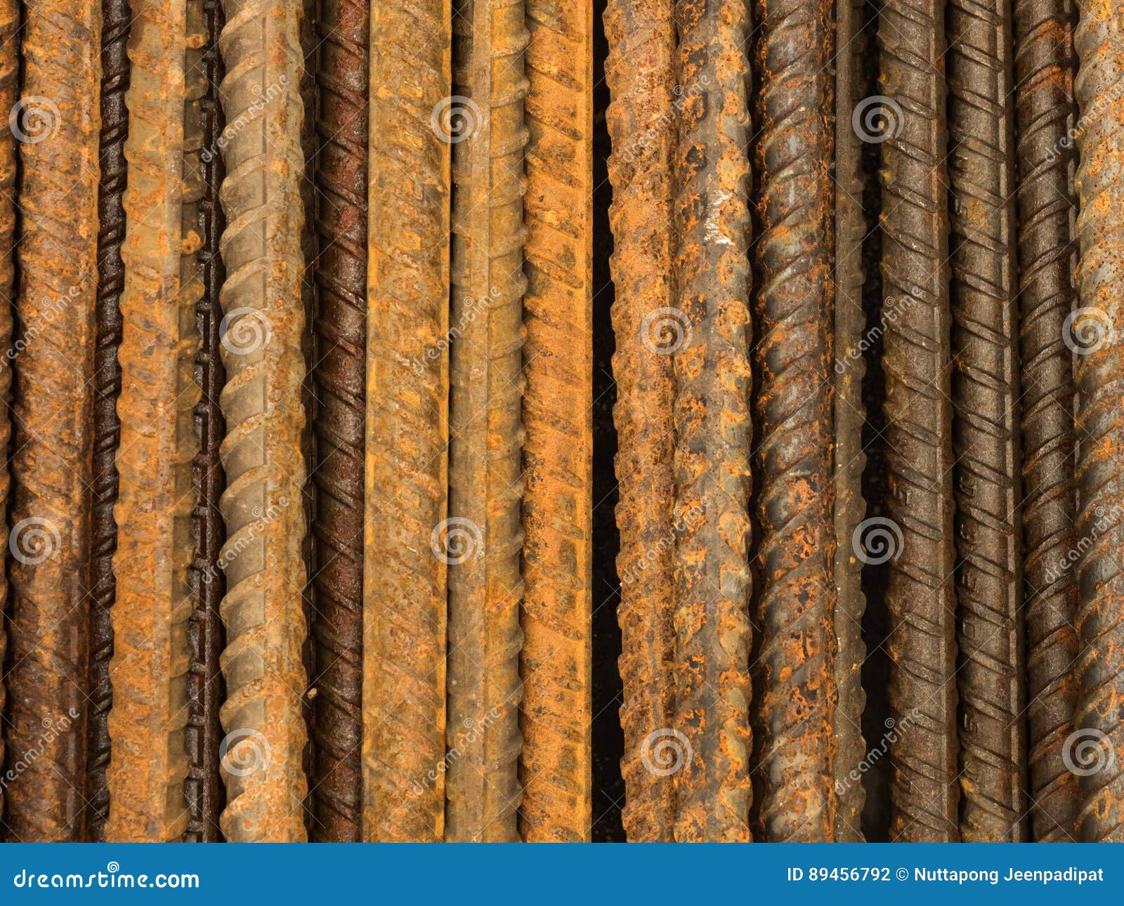 Rusty steel rebars stock photo. Image of parallel, metal - 89456792