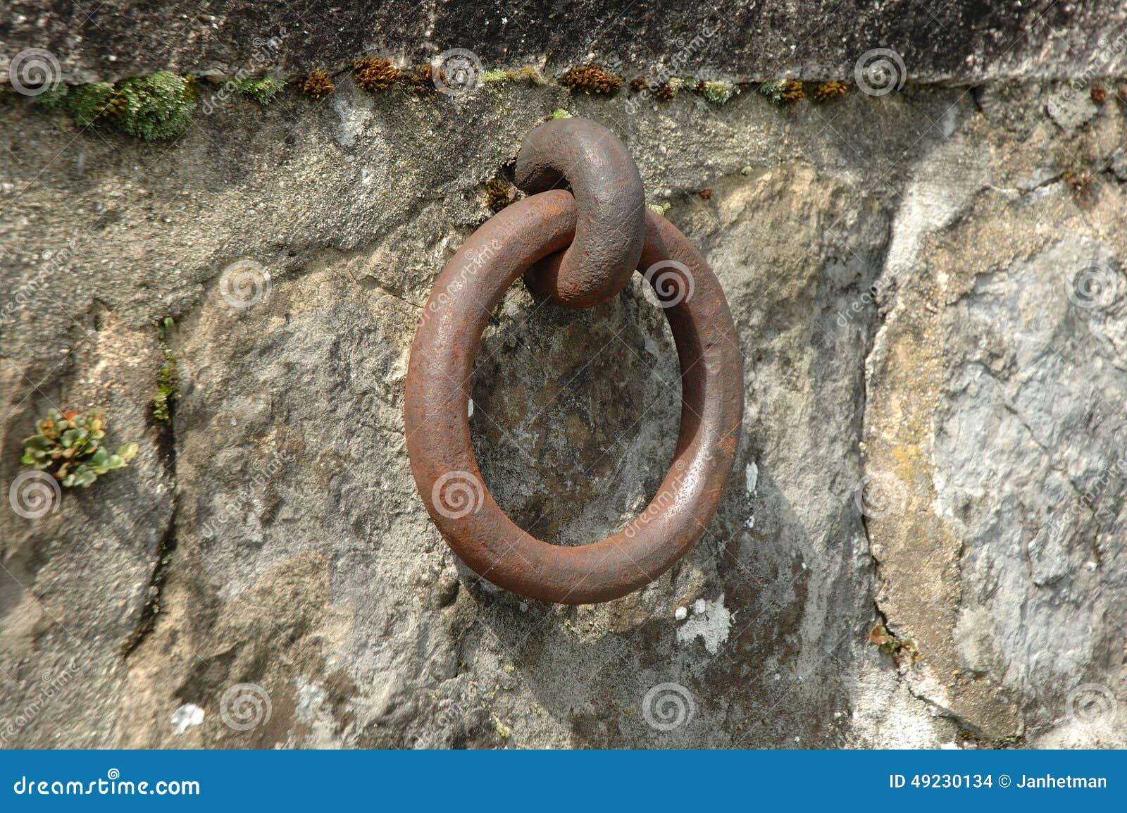 Rusty Steel Ring on Quay Stone Wall. Stock Photo - Image of hanging ...