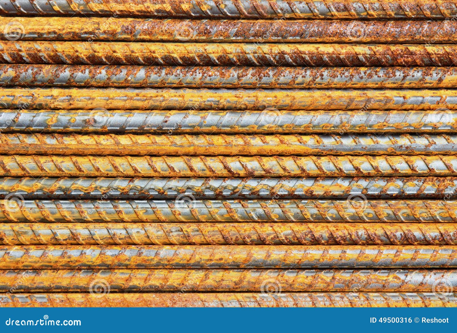Rusty steel rods stock photo. Image of reinforce, rusted - 49500316