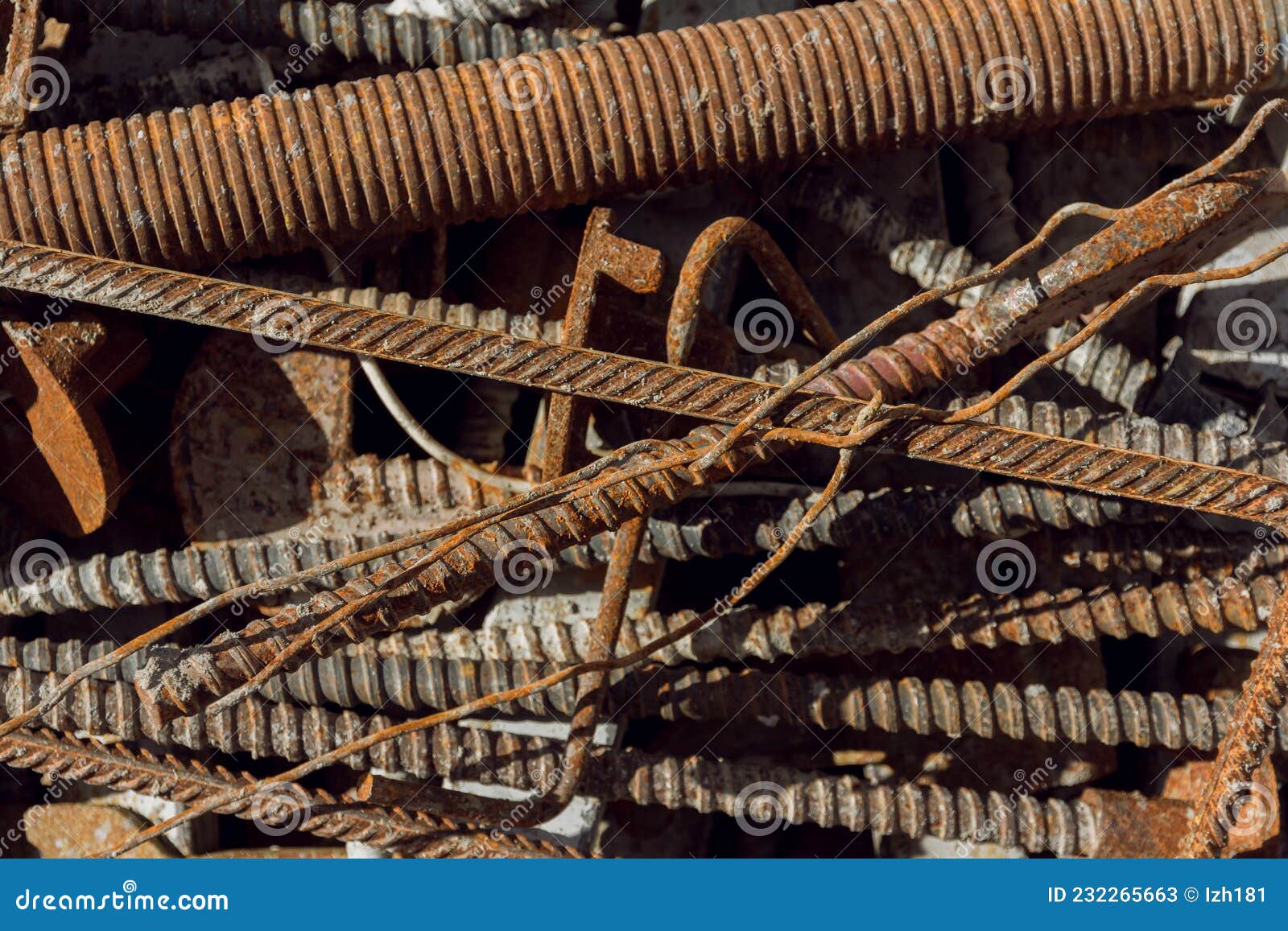 Rusty Metal Background. Steel Rods for Concreting Stock Image - Image ...
