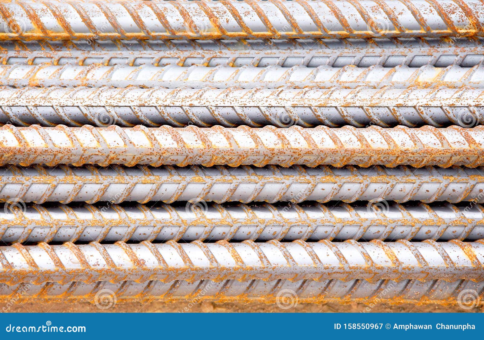 Rusty Steel Rods Texture in Line Shaped Horizontal Patterns , Material ...