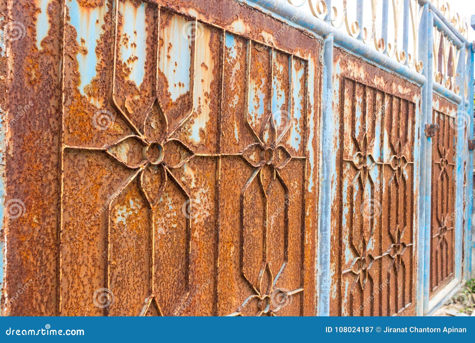Rusty of Steel Sliding Door Stock Image - Image of industry, entrance ...