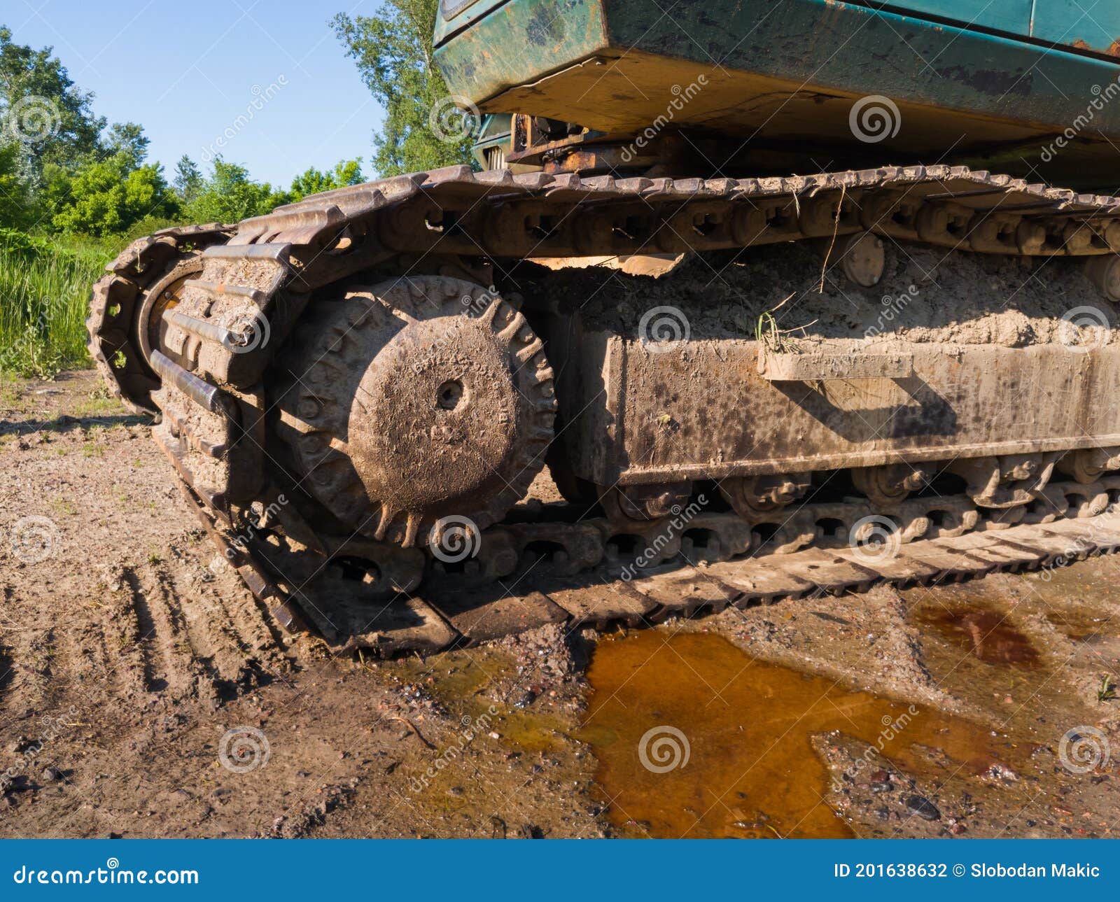 Rusty Steel Tracks from an Old Backhoe, Heavy Duty Machine Stock Photo ...