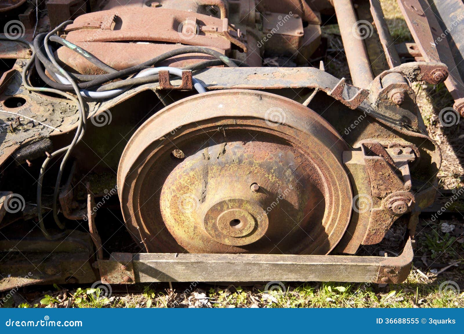 Rusty steel wheels stock image. Image of track, metal - 36688555