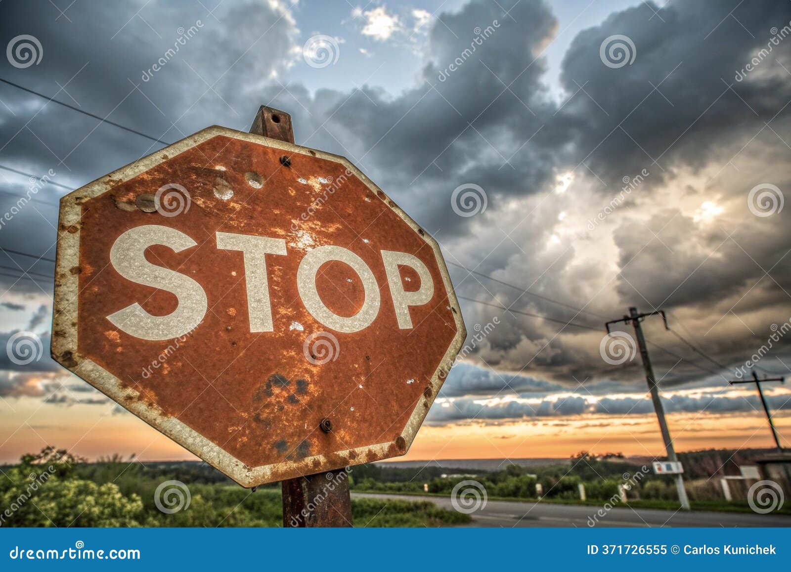 Rusty Stop Sign Isolated On White Background Stock Photo ...