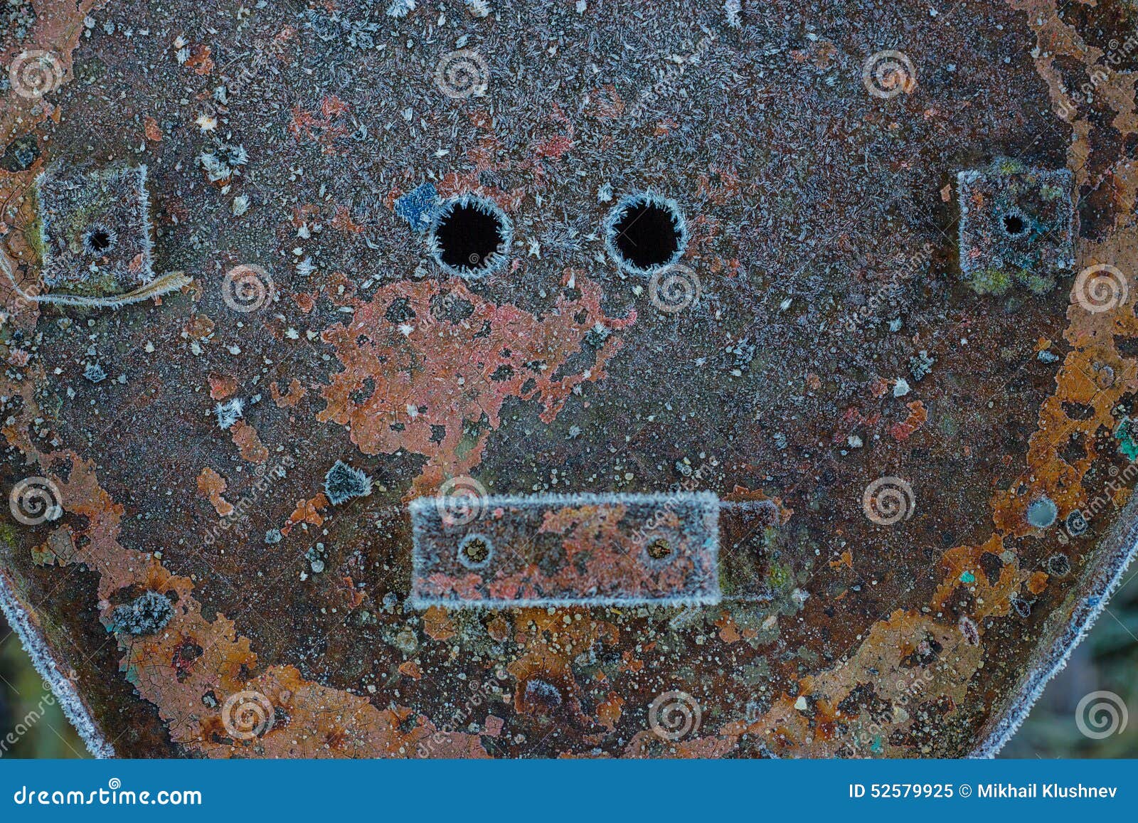 Rusty surface with holes. stock image. Image of abstract - 52579925