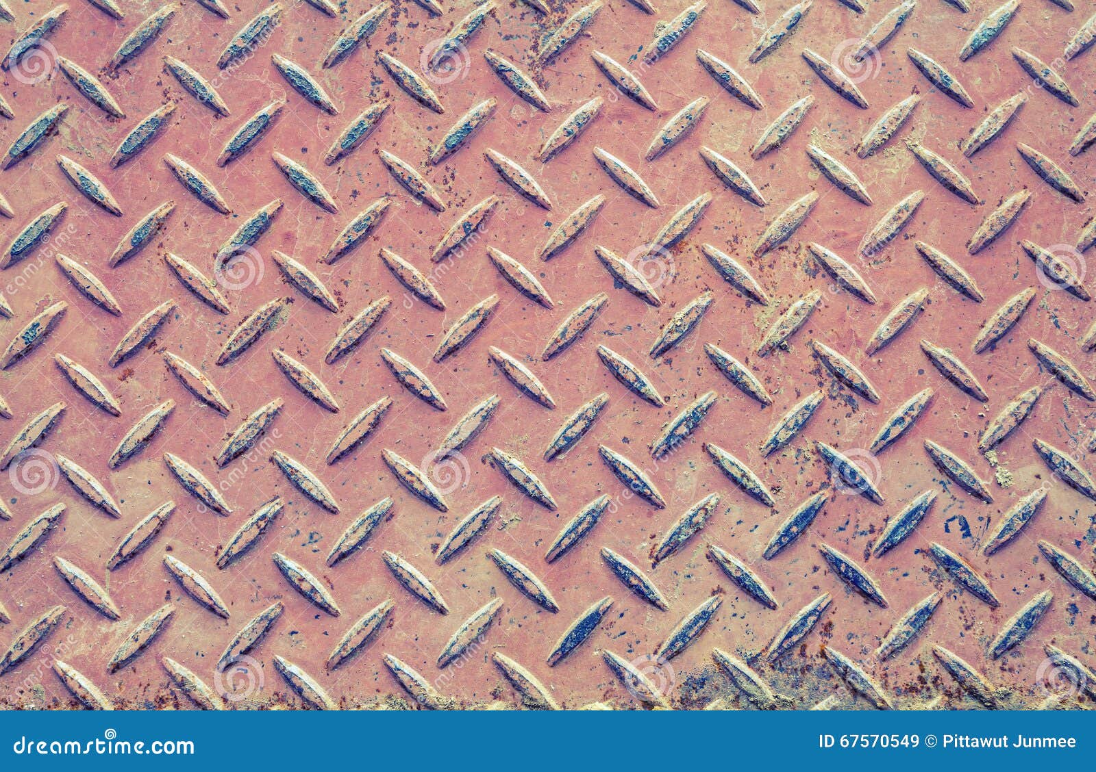 Rusty Surface of Old Checkered Plate Stock Image - Image of checkered ...