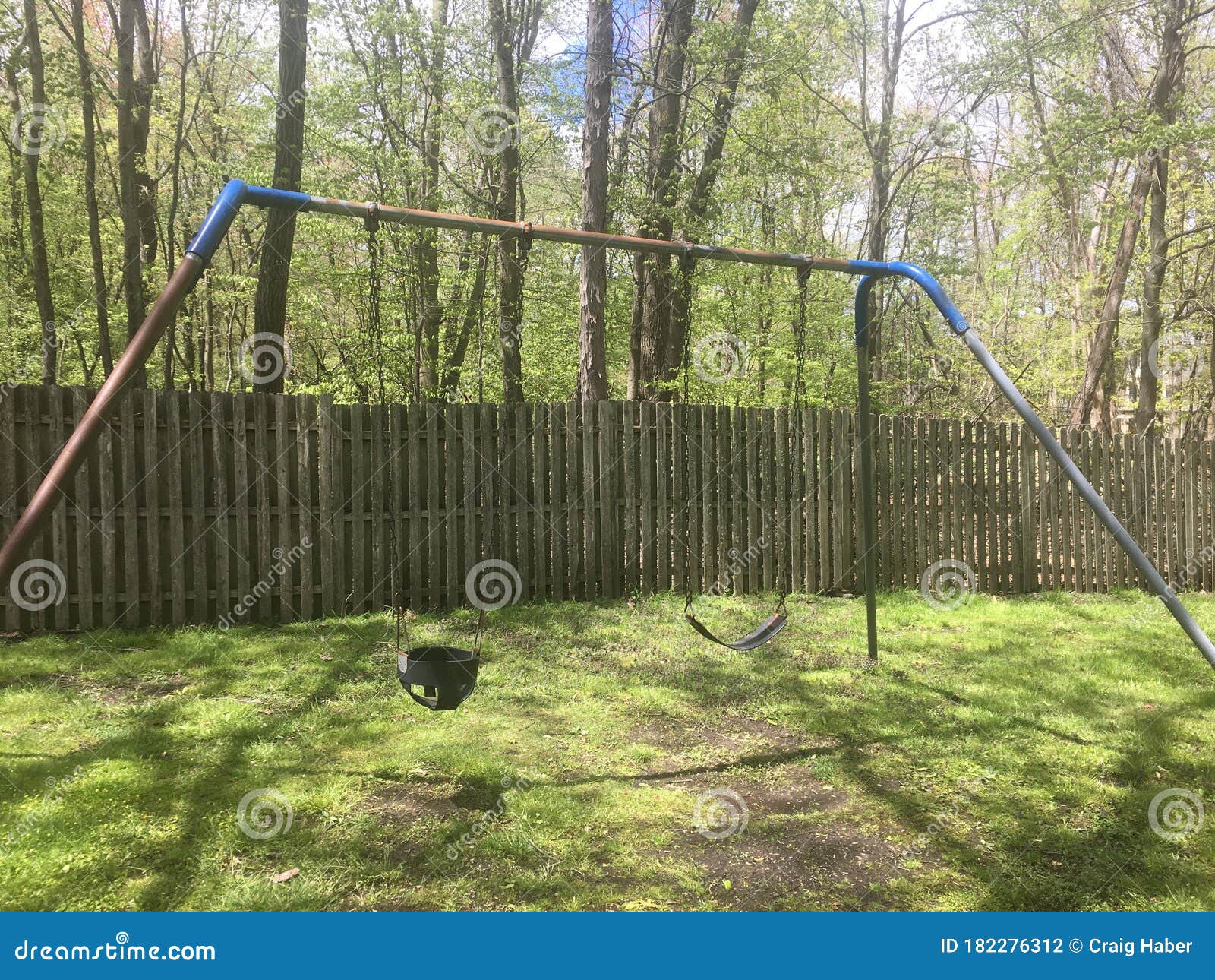 Rusty Swing Set on a Beautiful Day Stock Photo - Image of beautiful ...