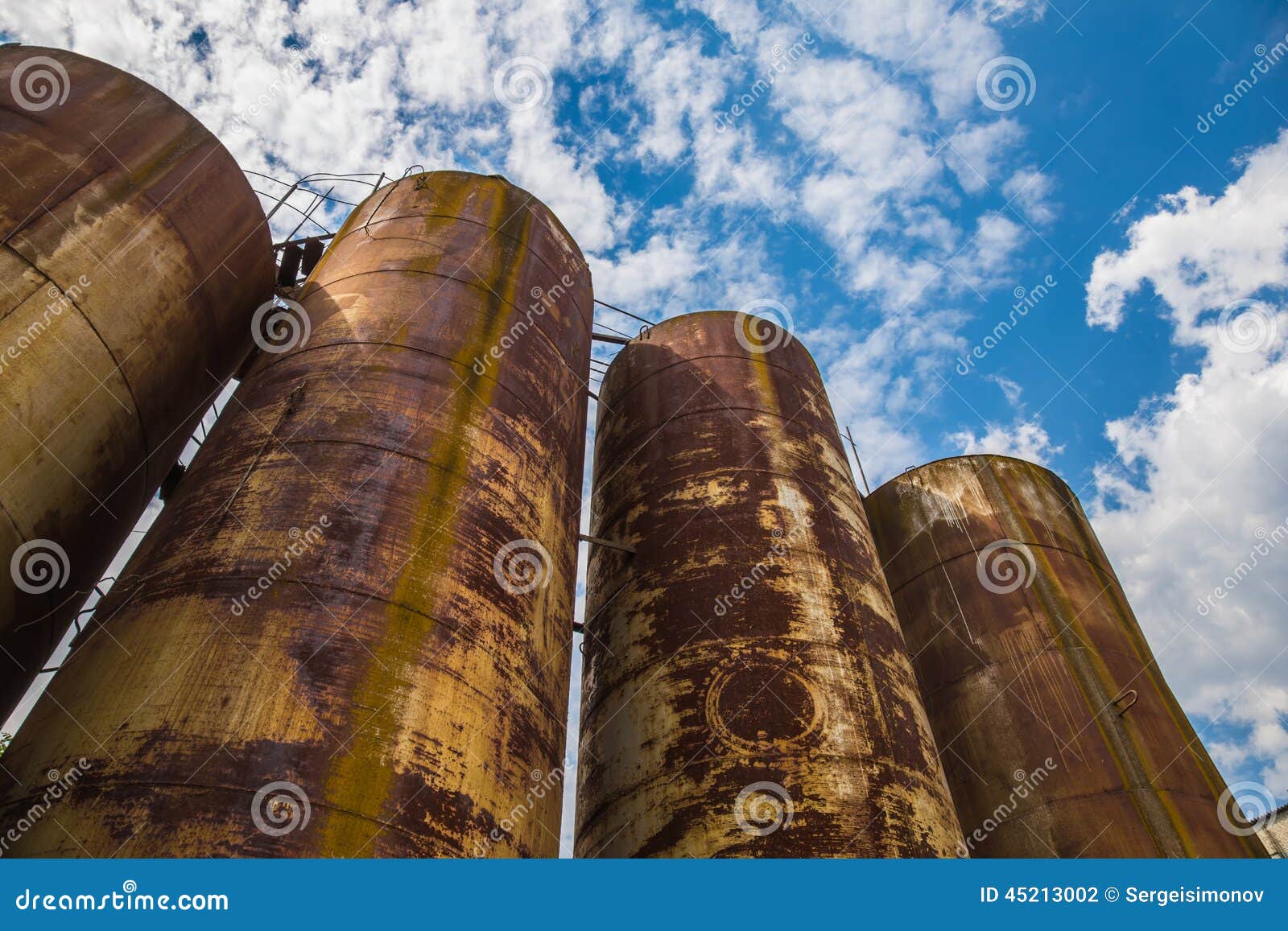 Rusty tanks stock photo. Image of manufacturing, blue - 45213002